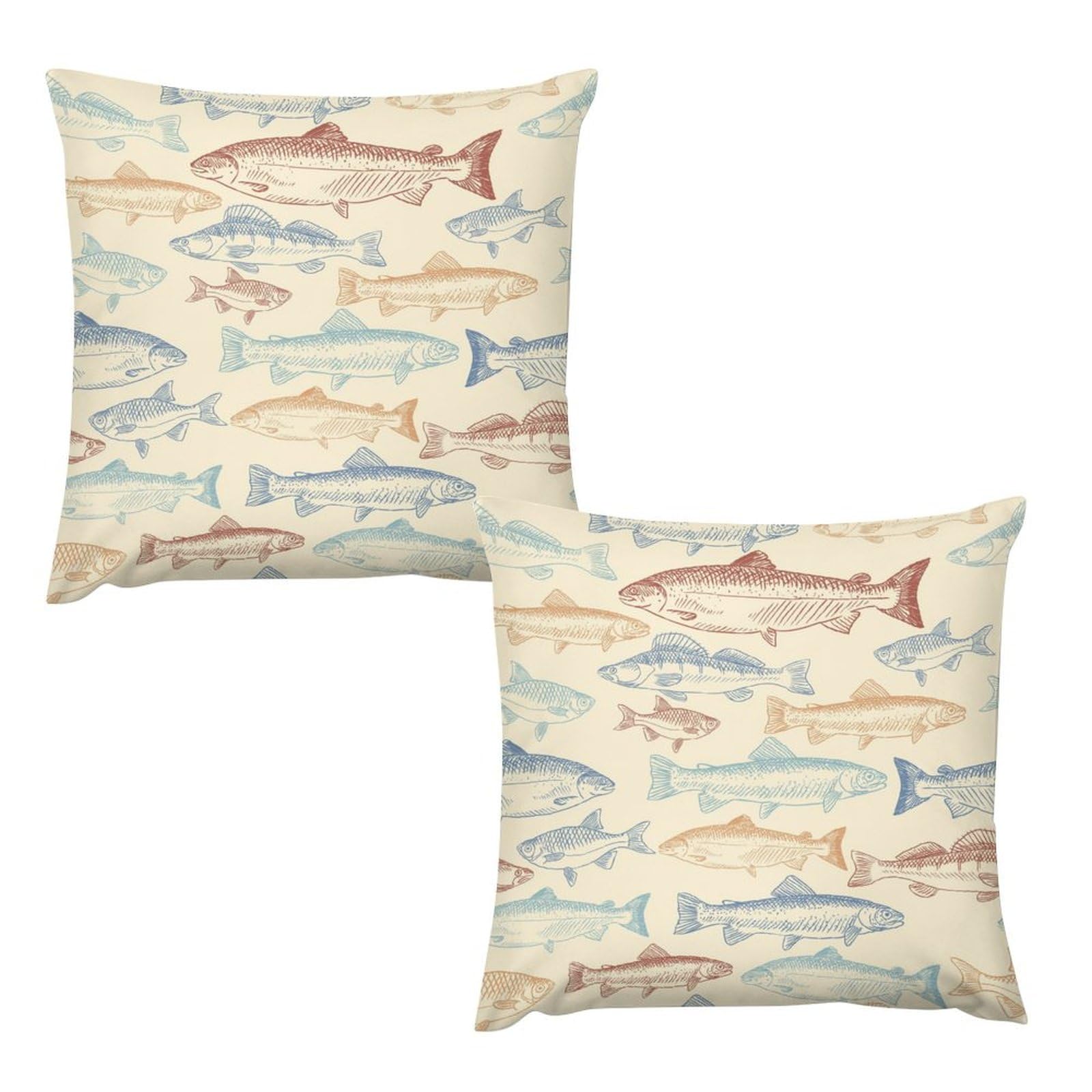 Amazon.com: Fishing Throw Pillow Covers,Colorful Cartoon Animal Fish ...