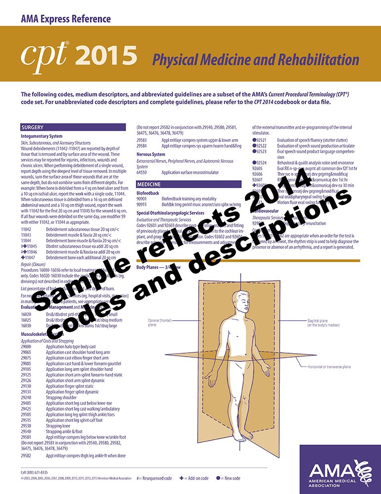 CPT 2015 Express Reference Coding Card: Physical Medicine and ...