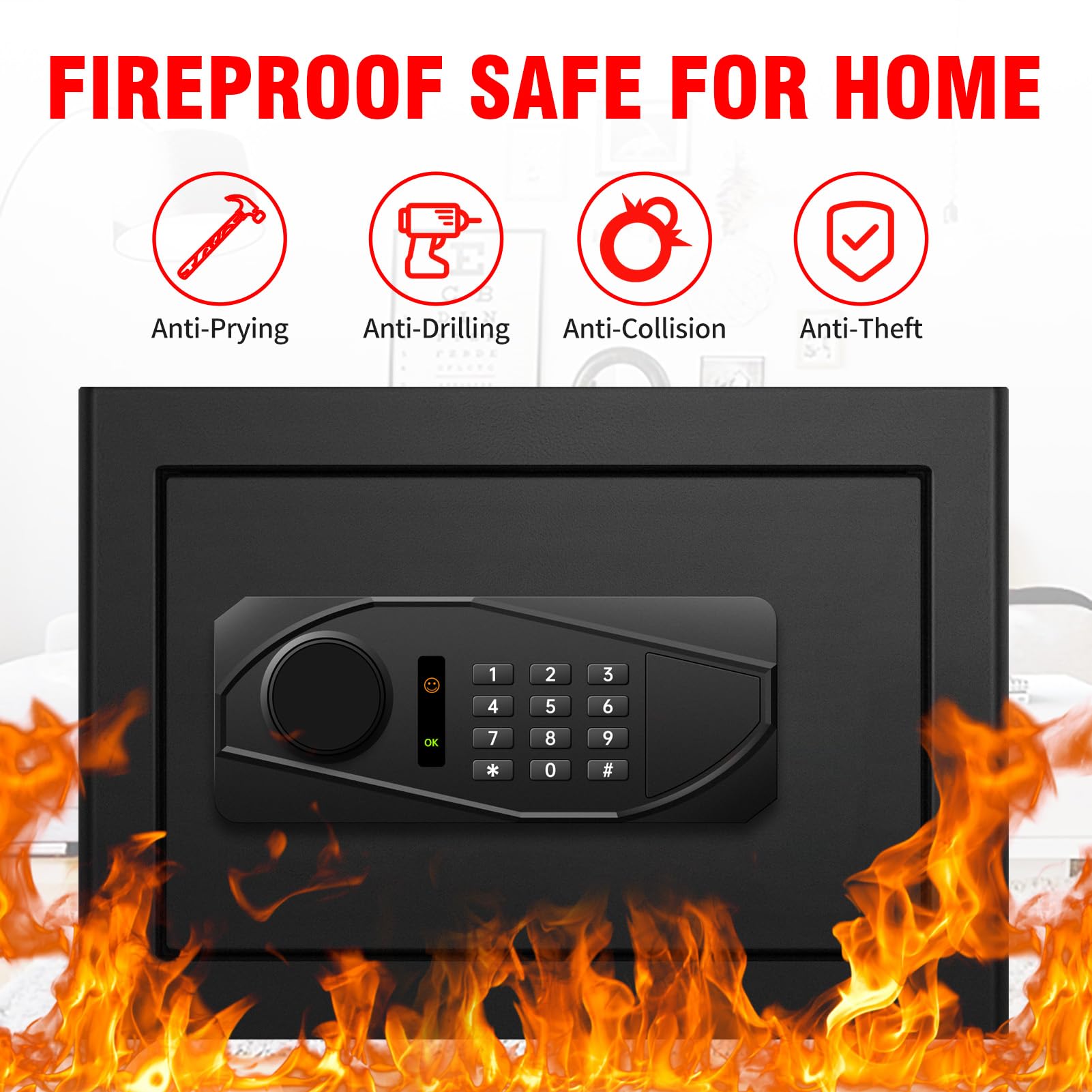 Snapklik.com : ToruKeep 1.3 Cu Ft Home Safe Box Fireproof Waterproof ...