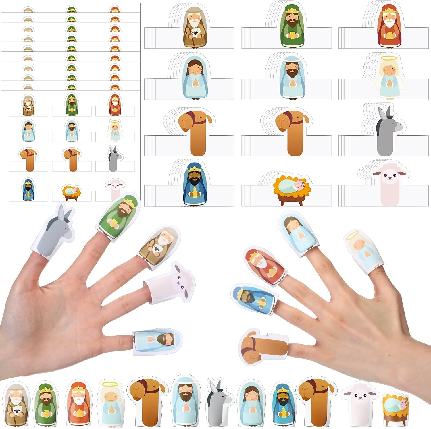 Amazon.com: Tenceur 24 Sets Nativity Easter Finger Puppets for Kids ...