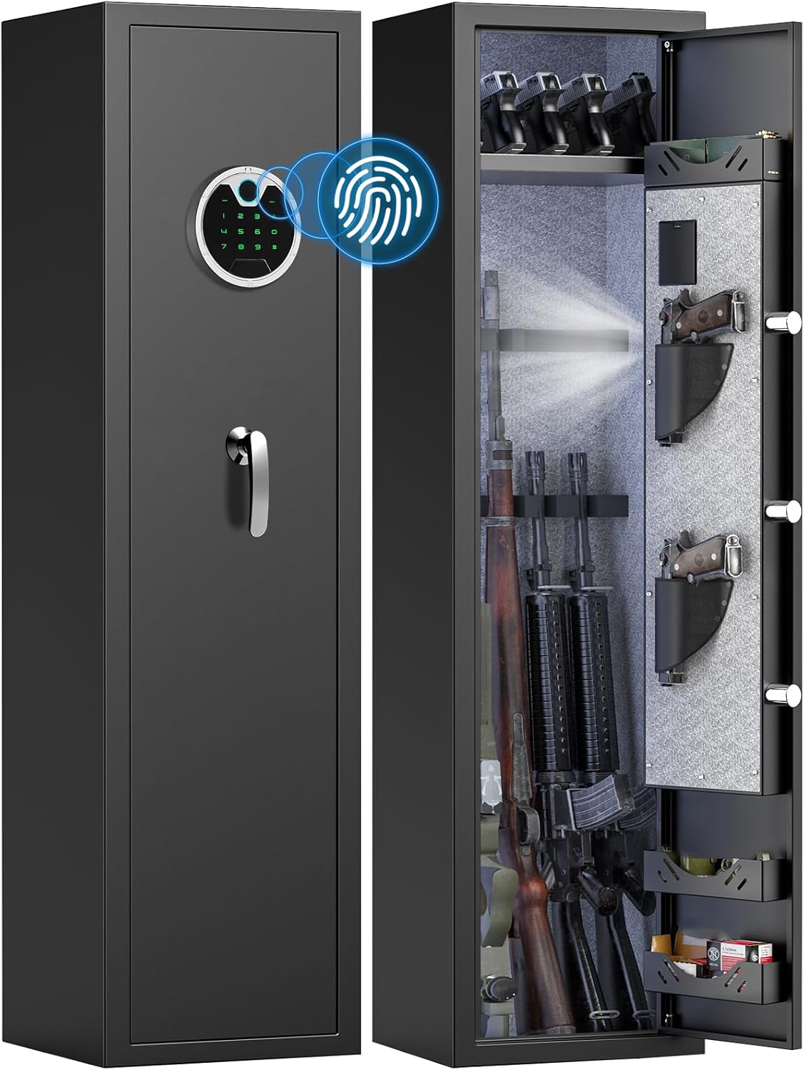 Gun Safe, 4-5 Large Gun Safe for Home Rifle and Pistols, Fingerprint ...