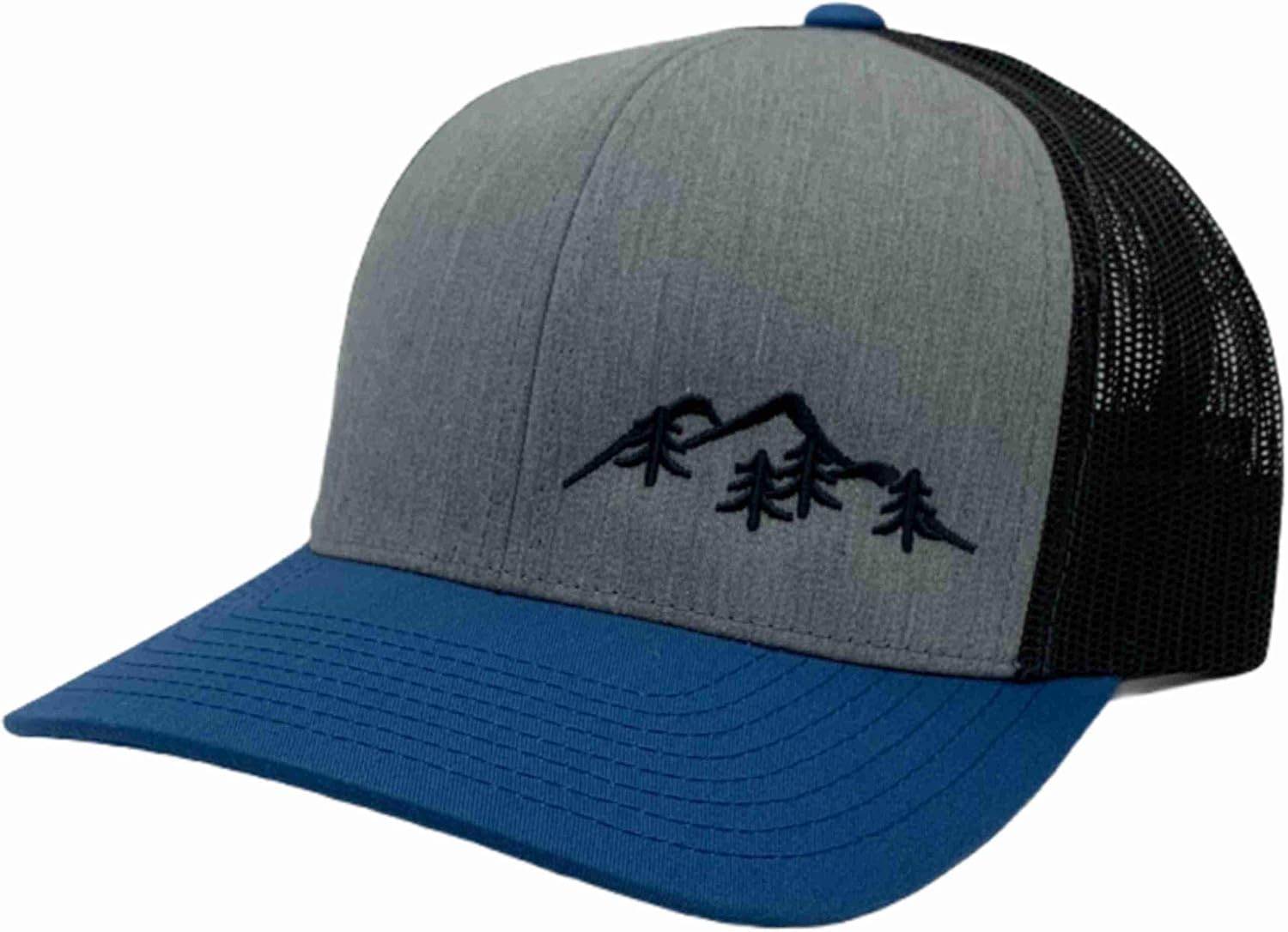 Apollo Cap Co. Trucker Cap - Embroidered Mountains & Trees Hat ...