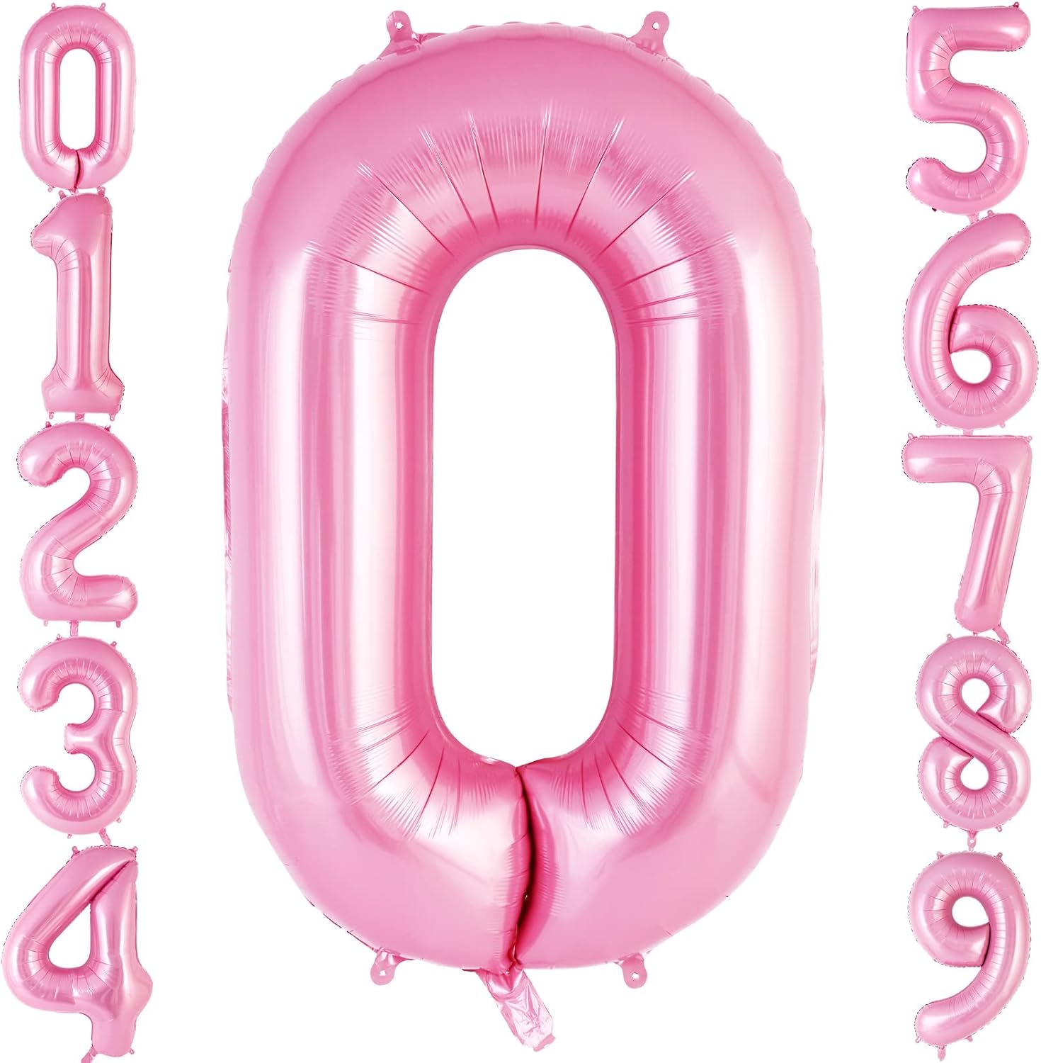 Amazon.com: Pink Number 0 Balloon 40 Inch, Big Large Foil Helium Number ...