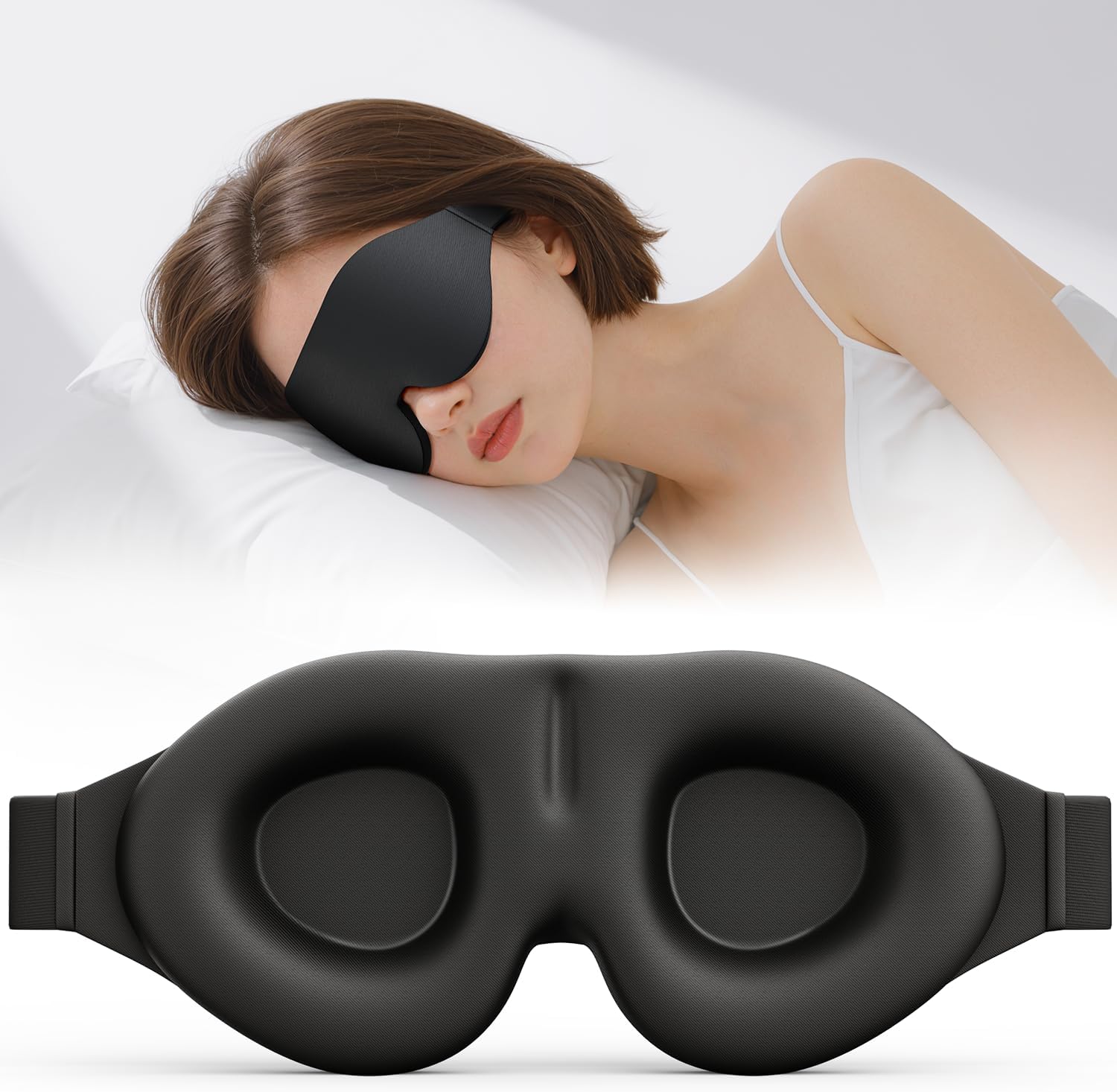 Amazon.com: Cotton Sleep Mask, 100% Blockout Eye Mask, 3D Sleep Mask ...