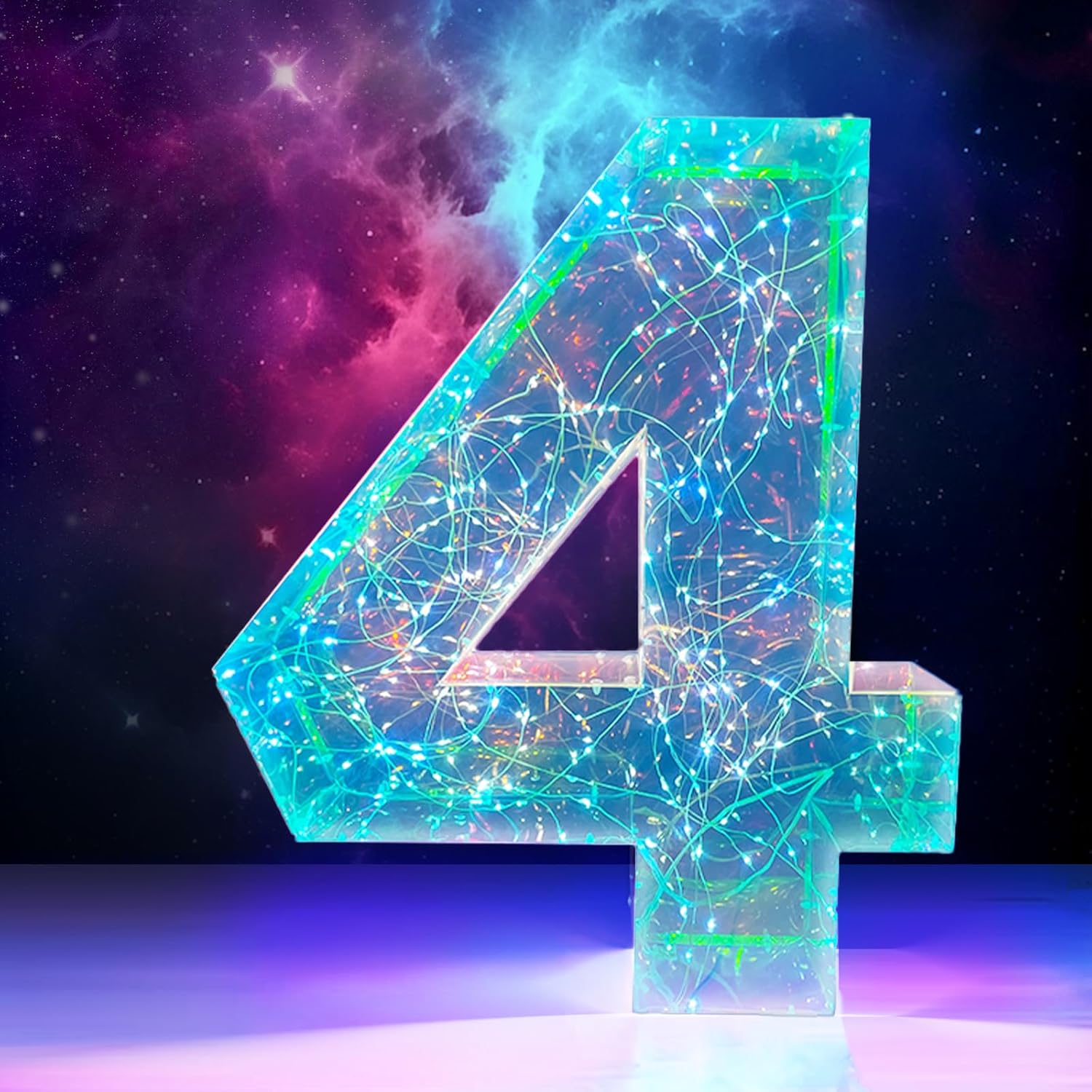 STROLITE Marquee Light Up Numbers 4, Marquee Numbers Sign Light 4, Cool ...