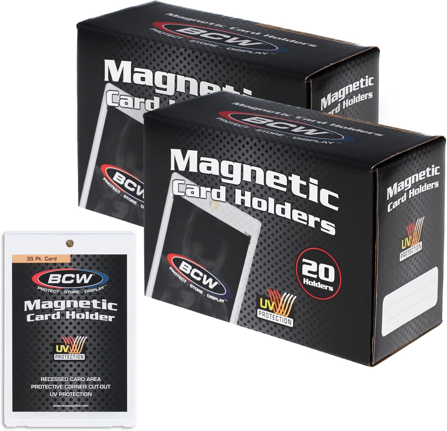 Amazon.com: BCW 35 PT Magnetic Card Holder - 40 Pack | 2-Piece Design with Gold Magnet for ...