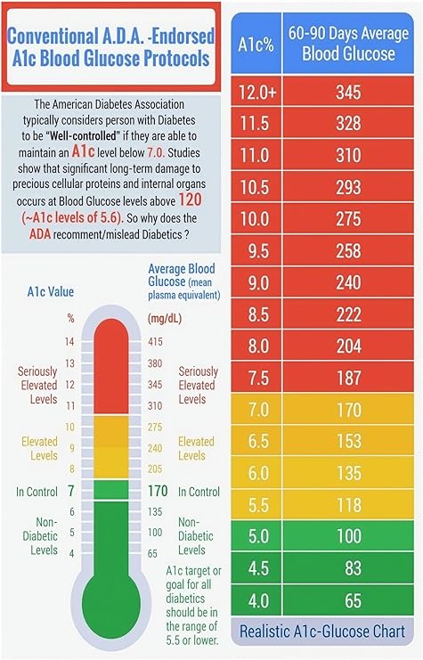 Amazon.com: A1C to Blood Sugar Conversion Chart Poster Diabetes ...