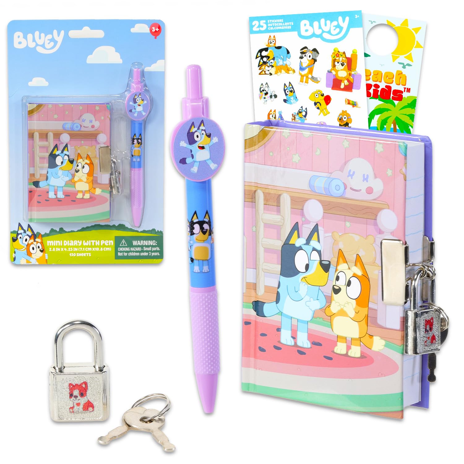 Bluey Diary with Pen Set - Bluey Notebook Bundle with Mini Bluey ...