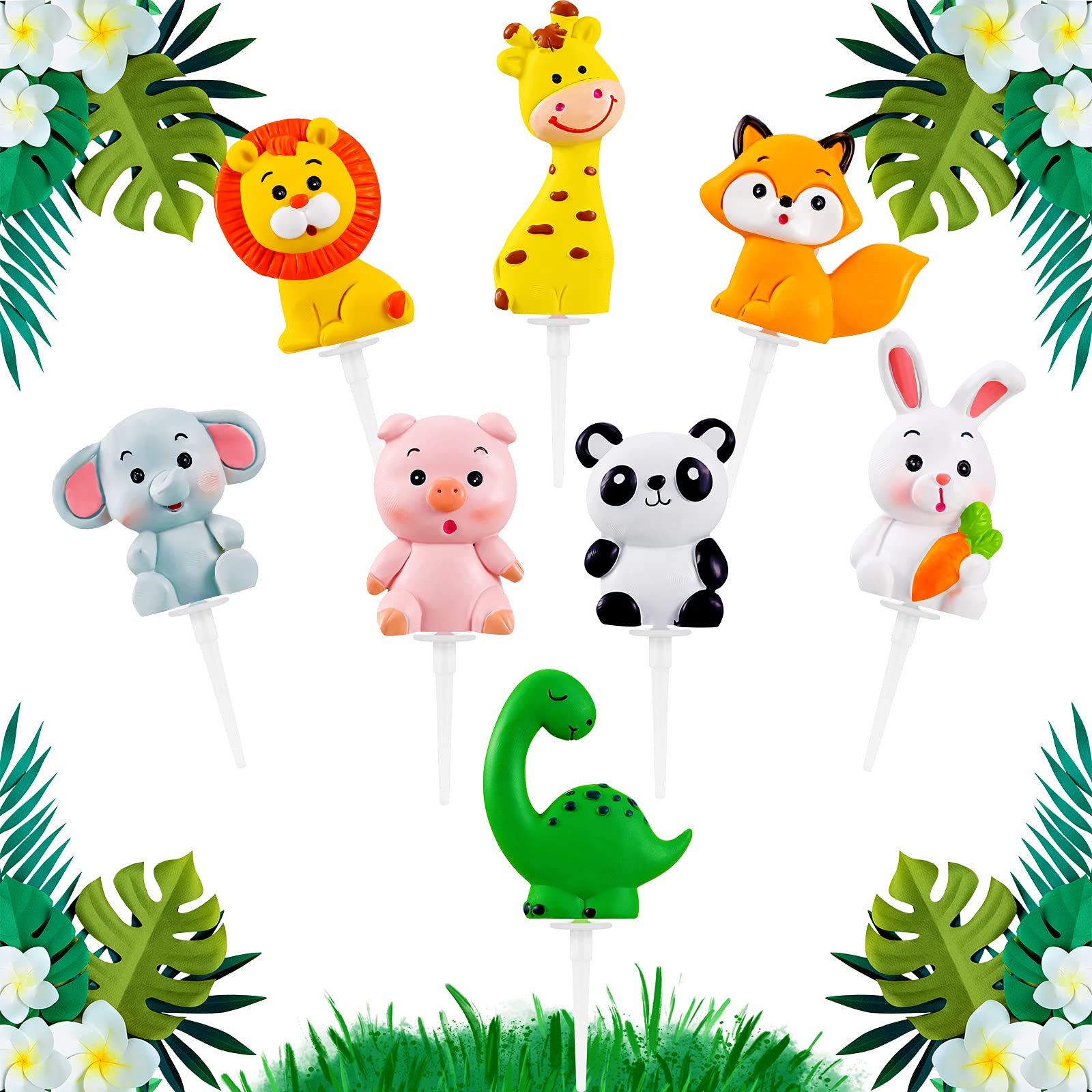 Buy 6 Pieces Zoo Cake Topper Set Jungle Cake Toppers Baby Shower Cake ...