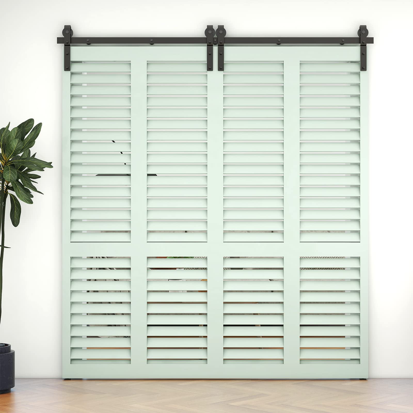 Snapklik.com : TSMST 6ft/72 Bi-Fold Sliding Barn Door Track Kit For 4 ...