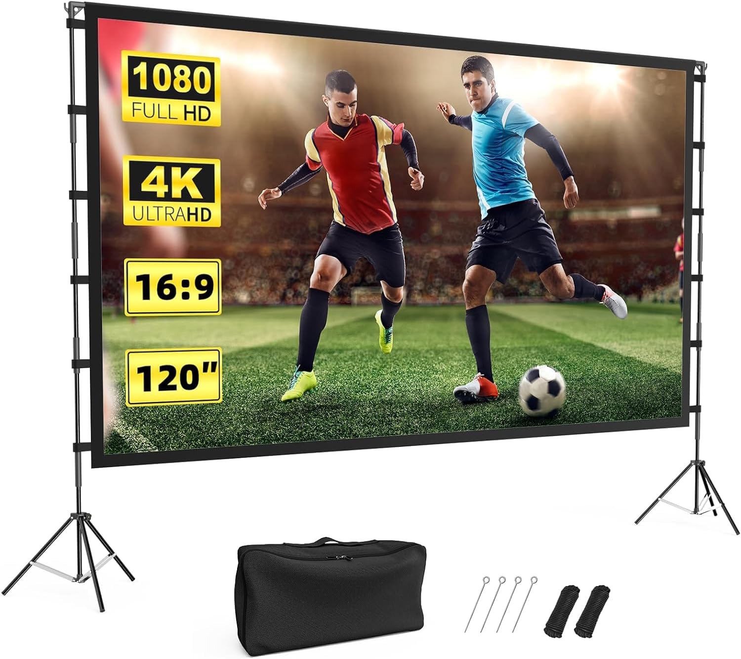 Projector Screen and Stand, Portable Projector Screen Outdoor Projector ...