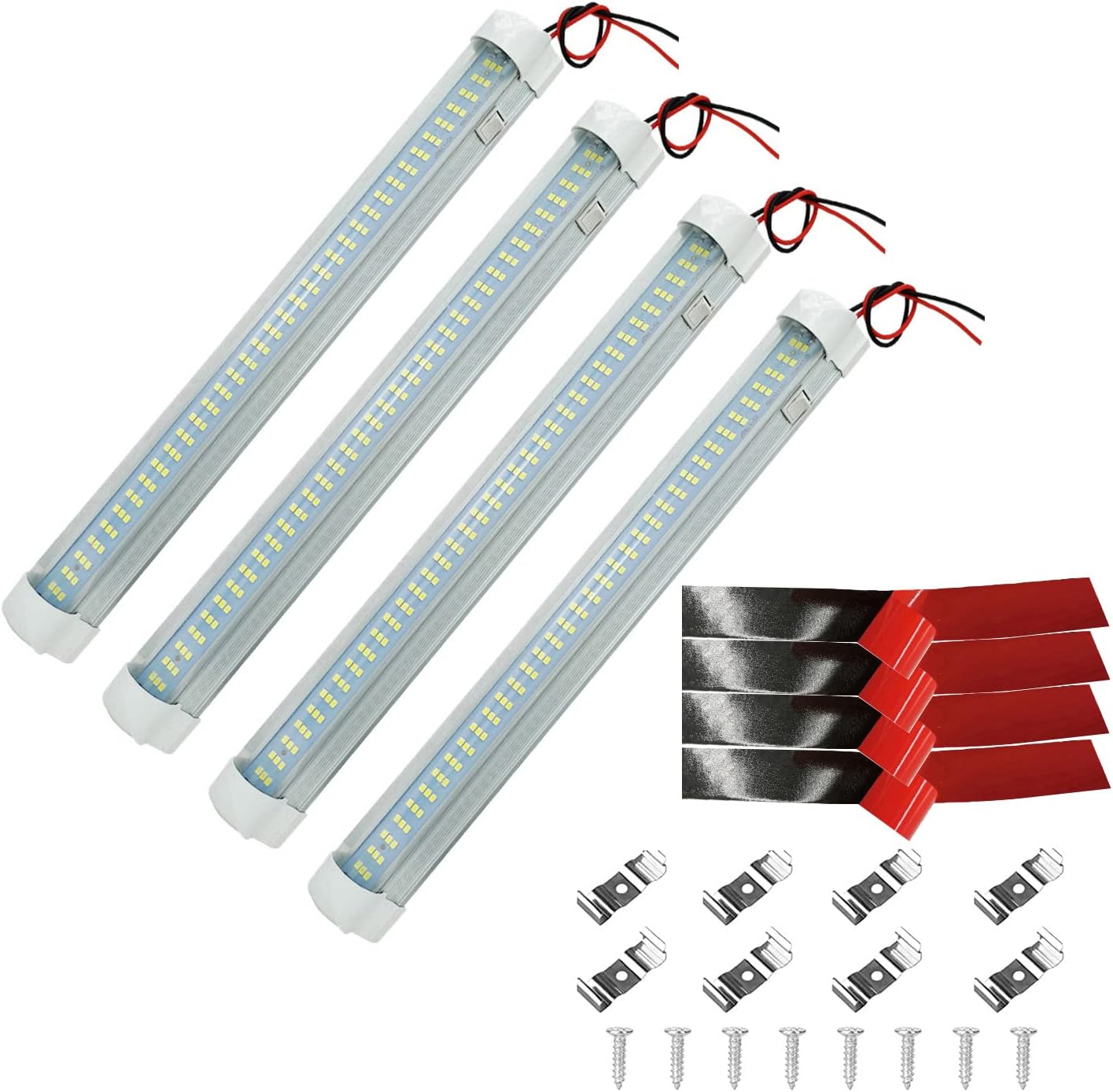 Meagkka 12V Interior LED Light Bar, 108 LEDs Light Strip with ON/Off ...