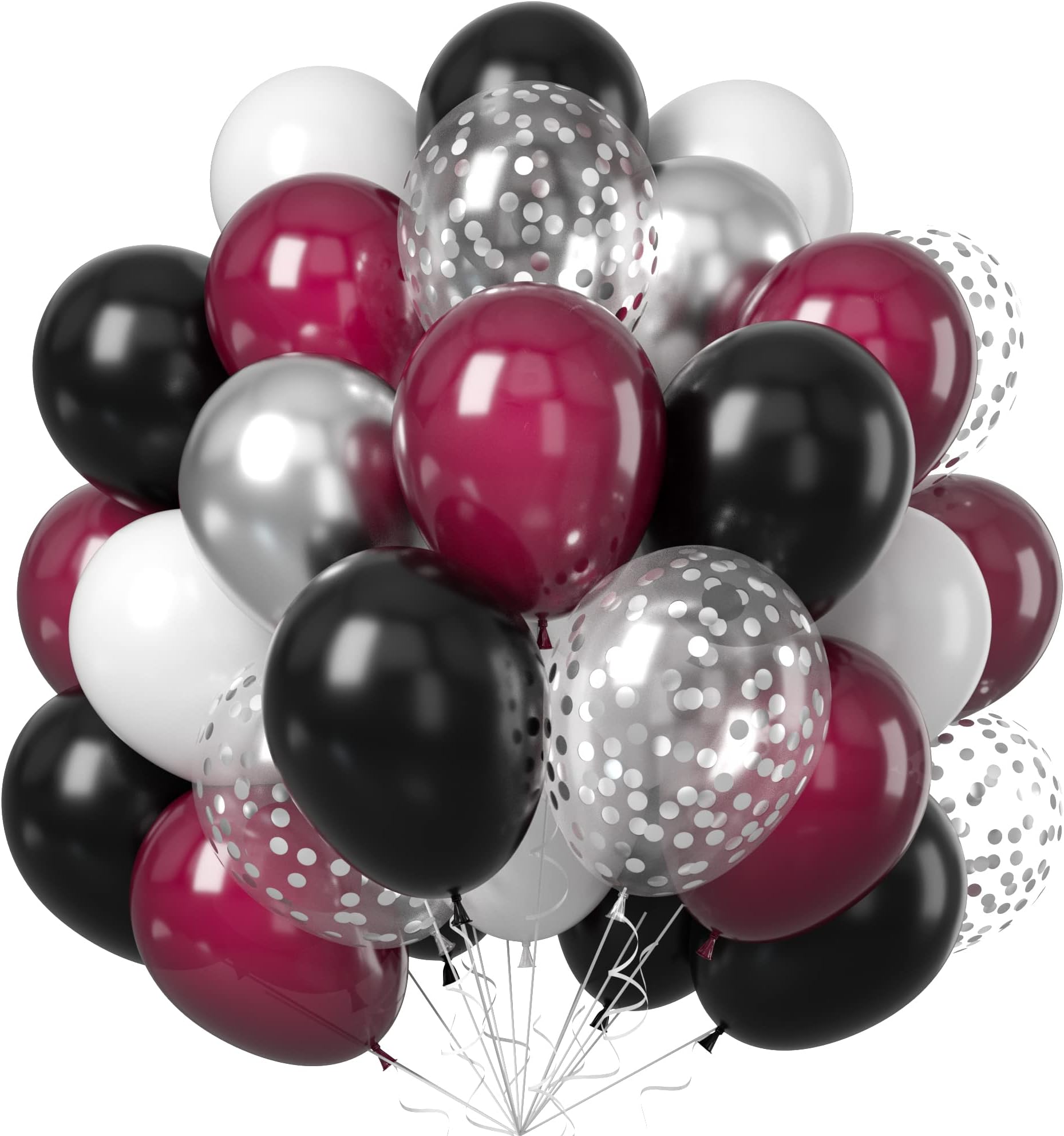 Amazon.com: Burgundy Confetti Balloons Metallic Maroon - Wine Color ...