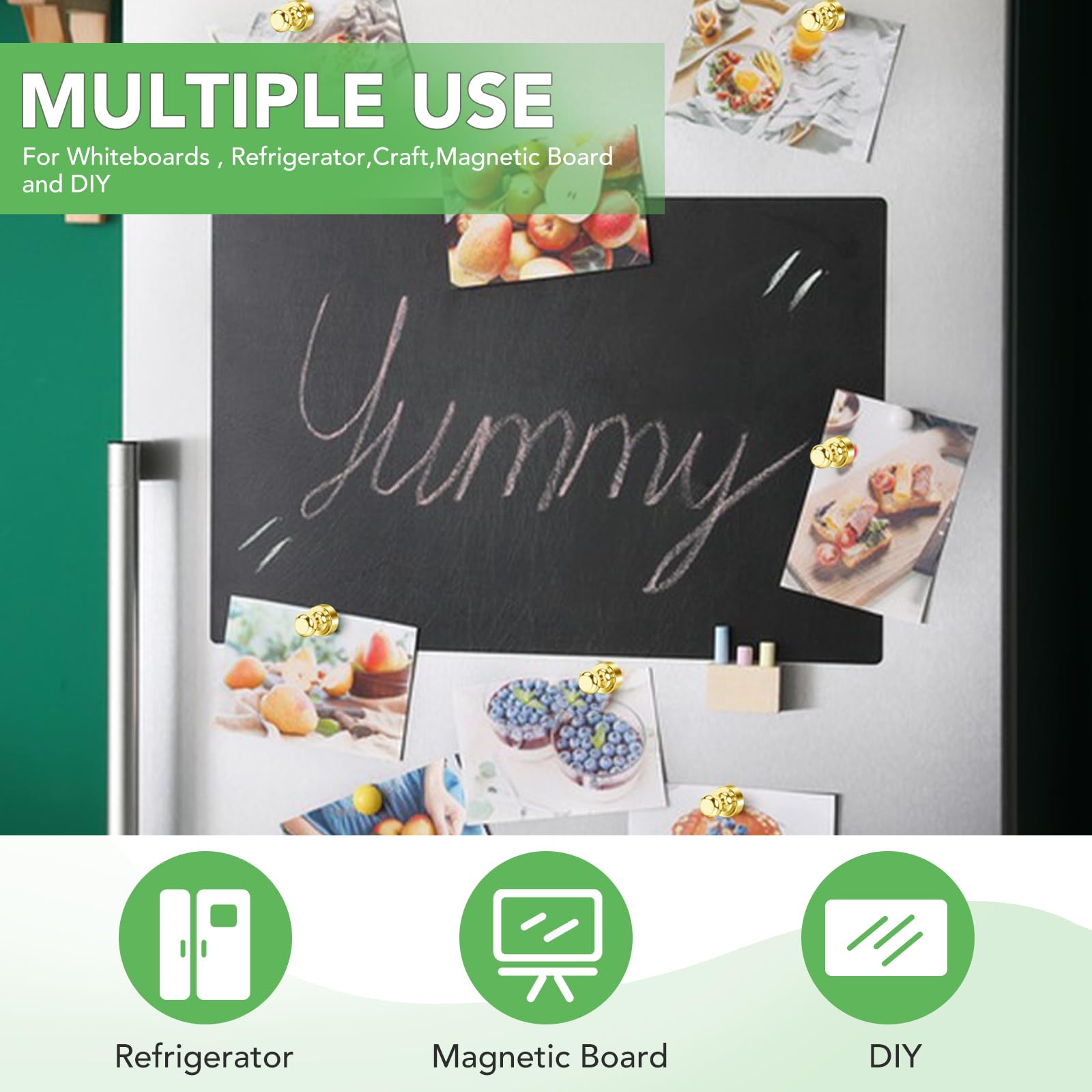 Snapklik.com : 20 Pack Refrigerator Magnets Yellow Strong Whiteboard ...