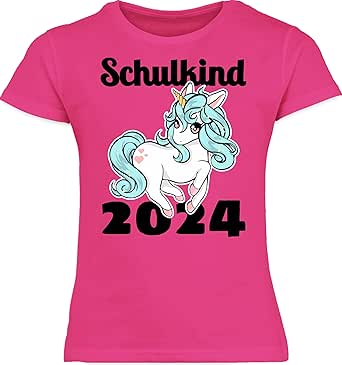 Shirtracer - T-Shirt Mädchen Schulanfang - Einschulung - Einhorn Schulkind 2024 : Shirtracer ...