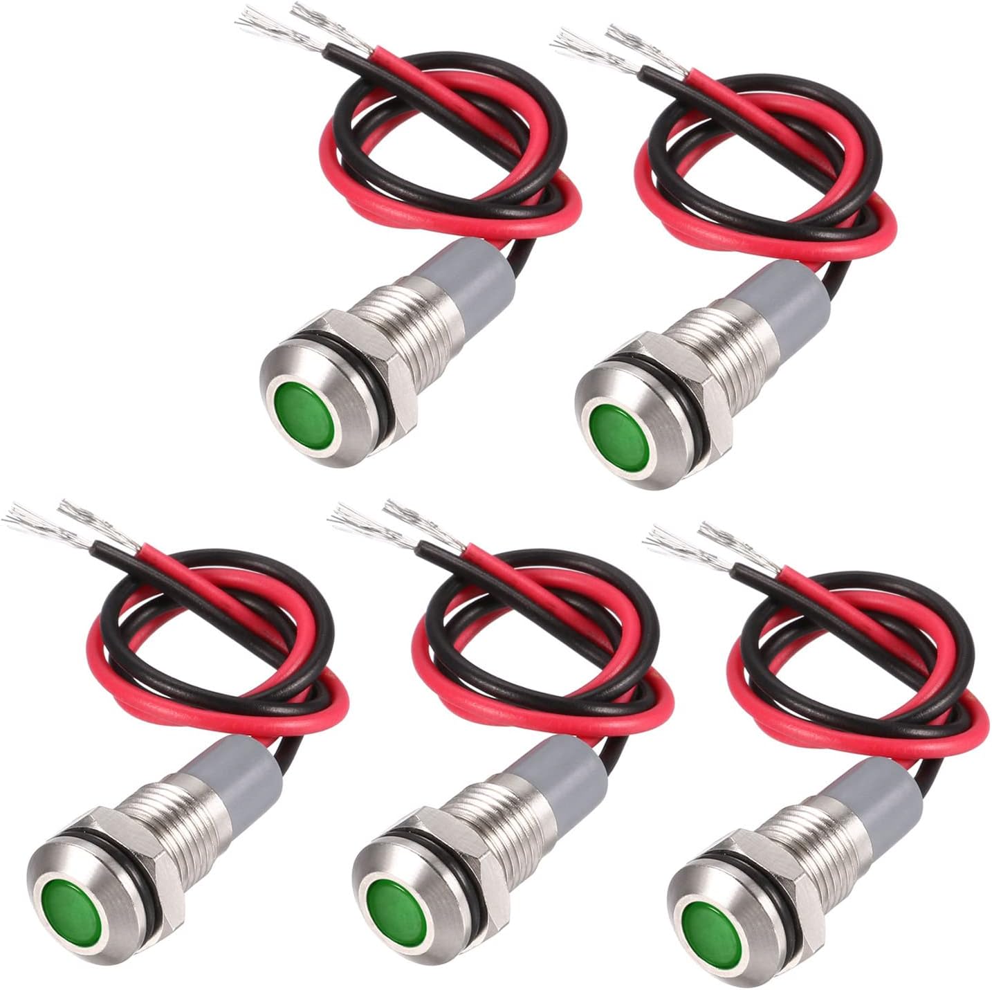 YOKIVE 5 Pcs LED Metal Signal Indicator Light, Flush Mount LED Metal ...