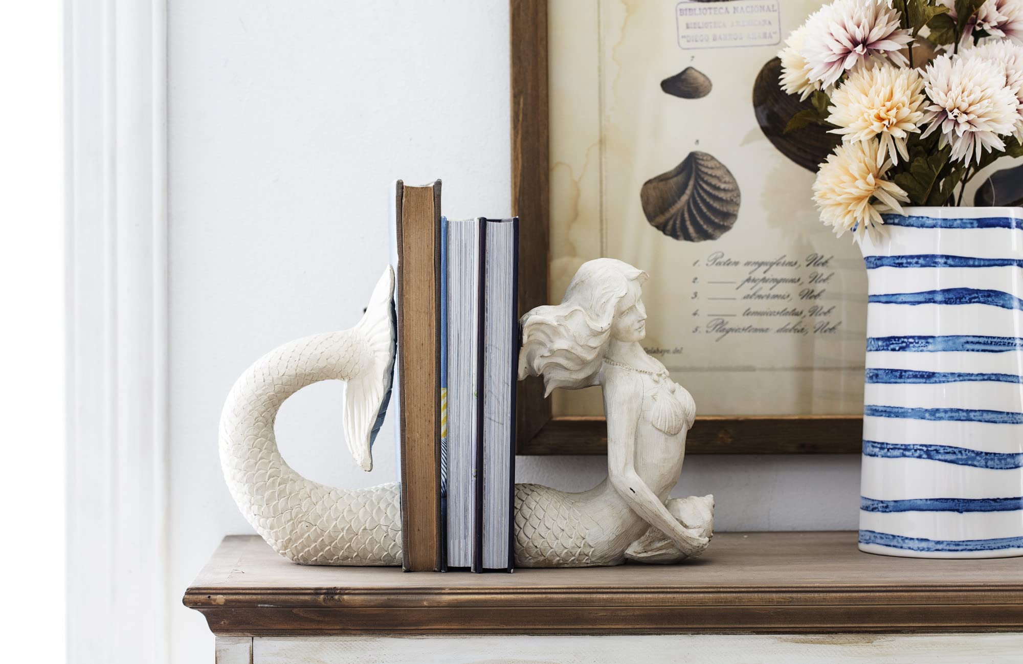 Ceramic Mermaid Bookends