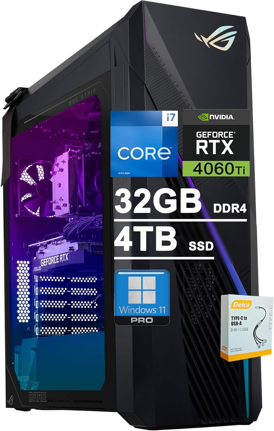 Amazon.com: ASUS ROG Strix G16CH Gaming Desktop | Intel 16-core i7 ...