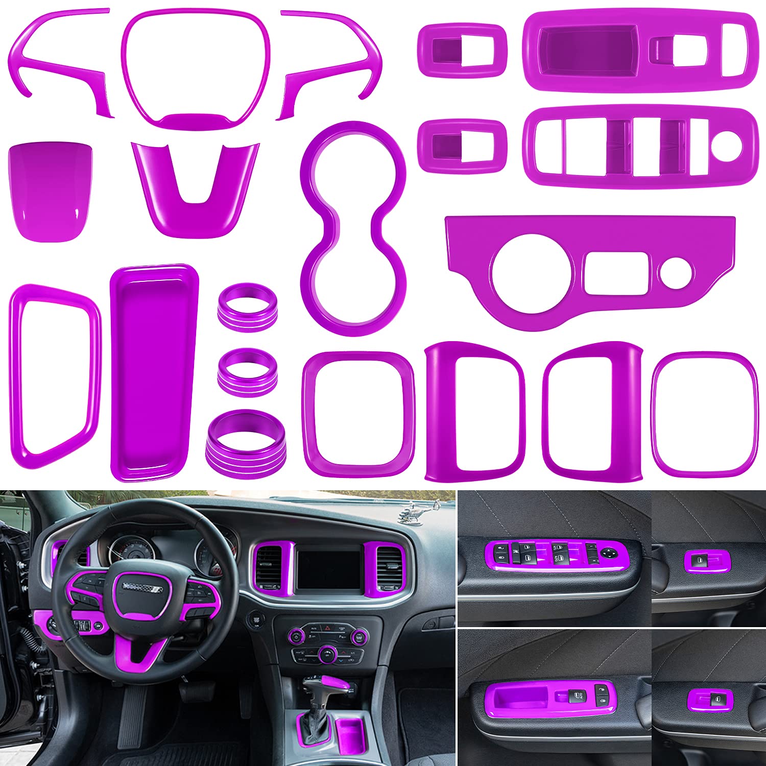 Amazon.com: LAIKOU 20PCS Full Set Interior Accessories Trim Kit fit for ...