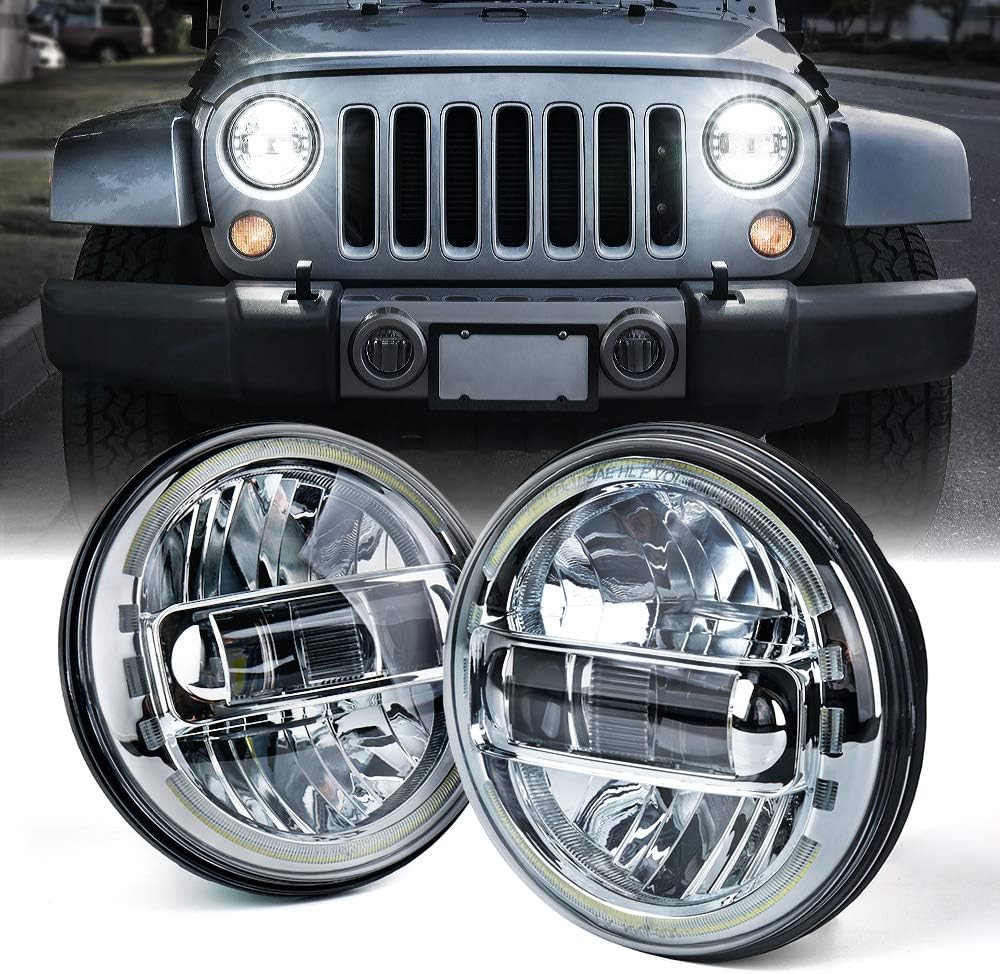Amazon.com: Xprite 1200% Brighter Anti Flicker LED Headlights w/Halo ...