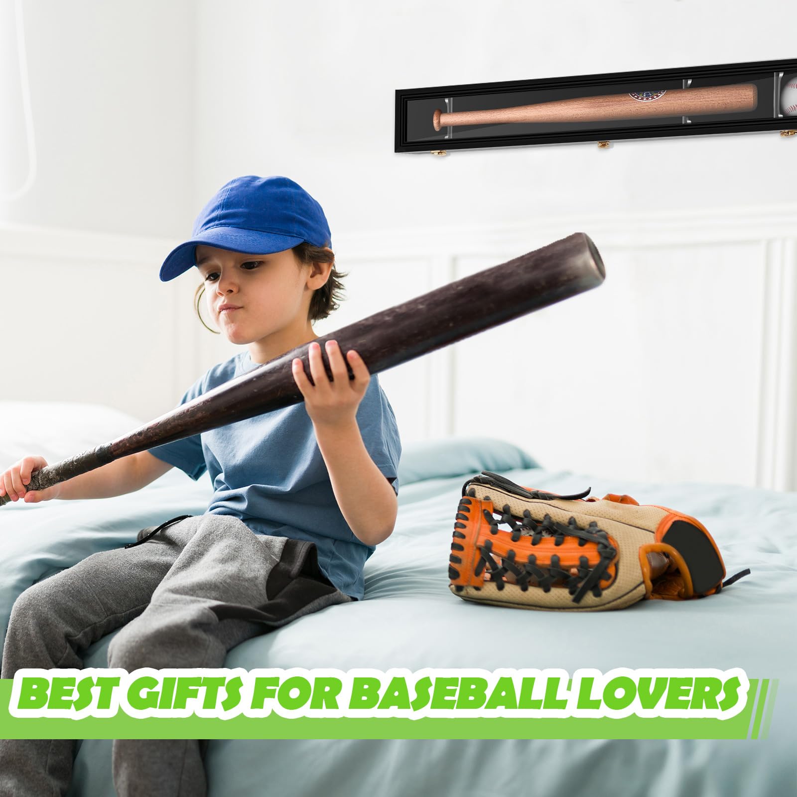 Baseball Bat Display Case with Wood Frame and Transparent Acrylic Door ...