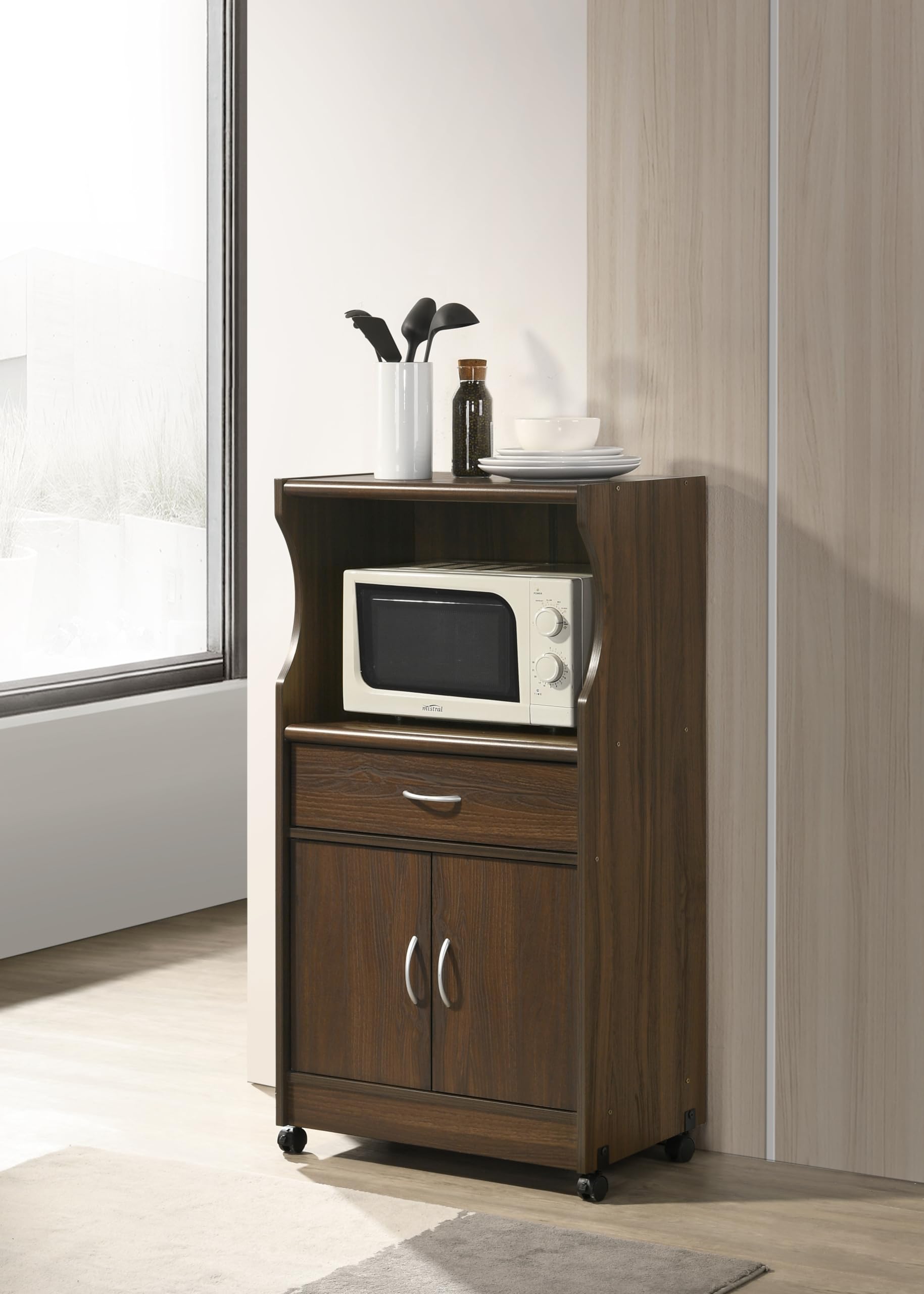 DeckUp Apollo Engineered Wood Microwave Cart and Kitchen Cabinet ...