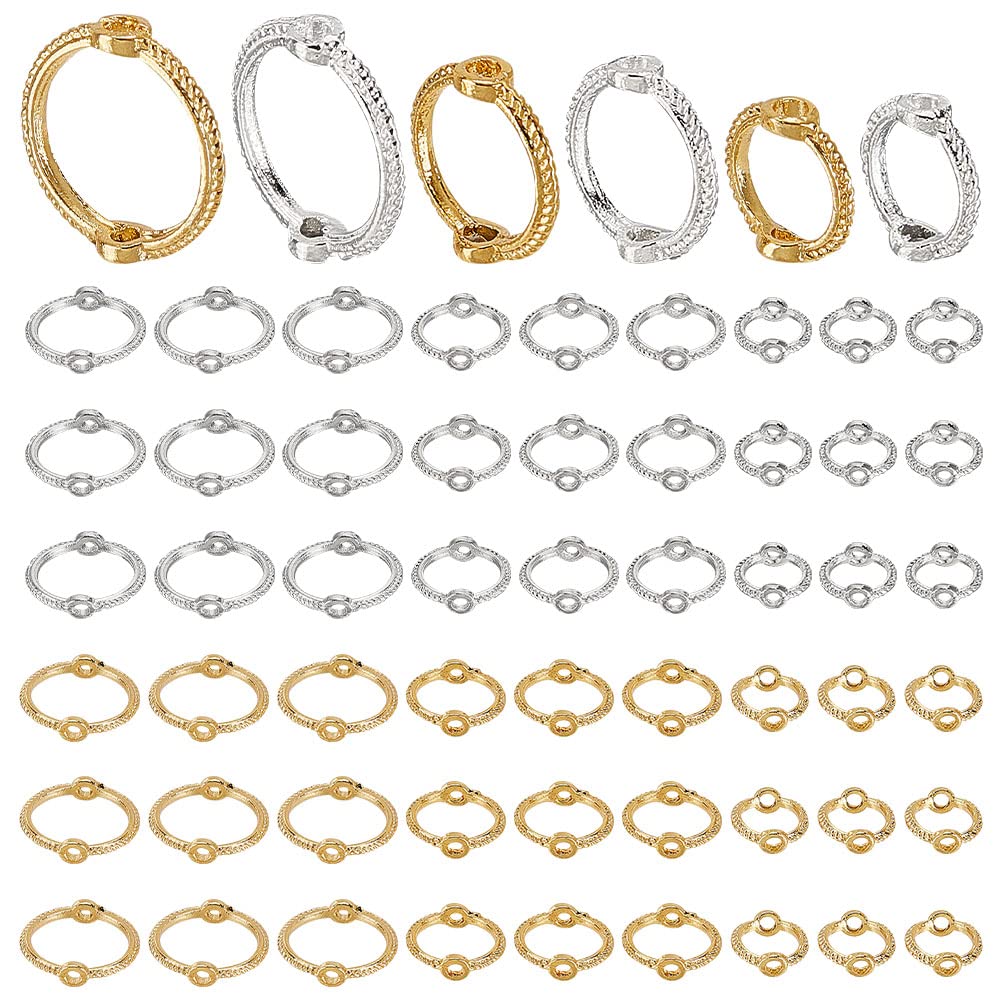 Amazon.com: PH PandaHall 60pcs Circle Bead Frames, 3 Sizes Metal Bead ...