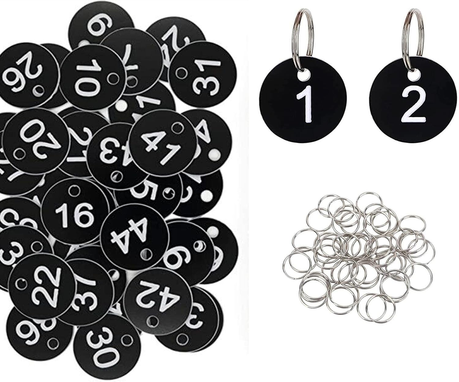Amazon.com : Number Tags Plastic ID Tags Key Tags with Rings (1-50 ...