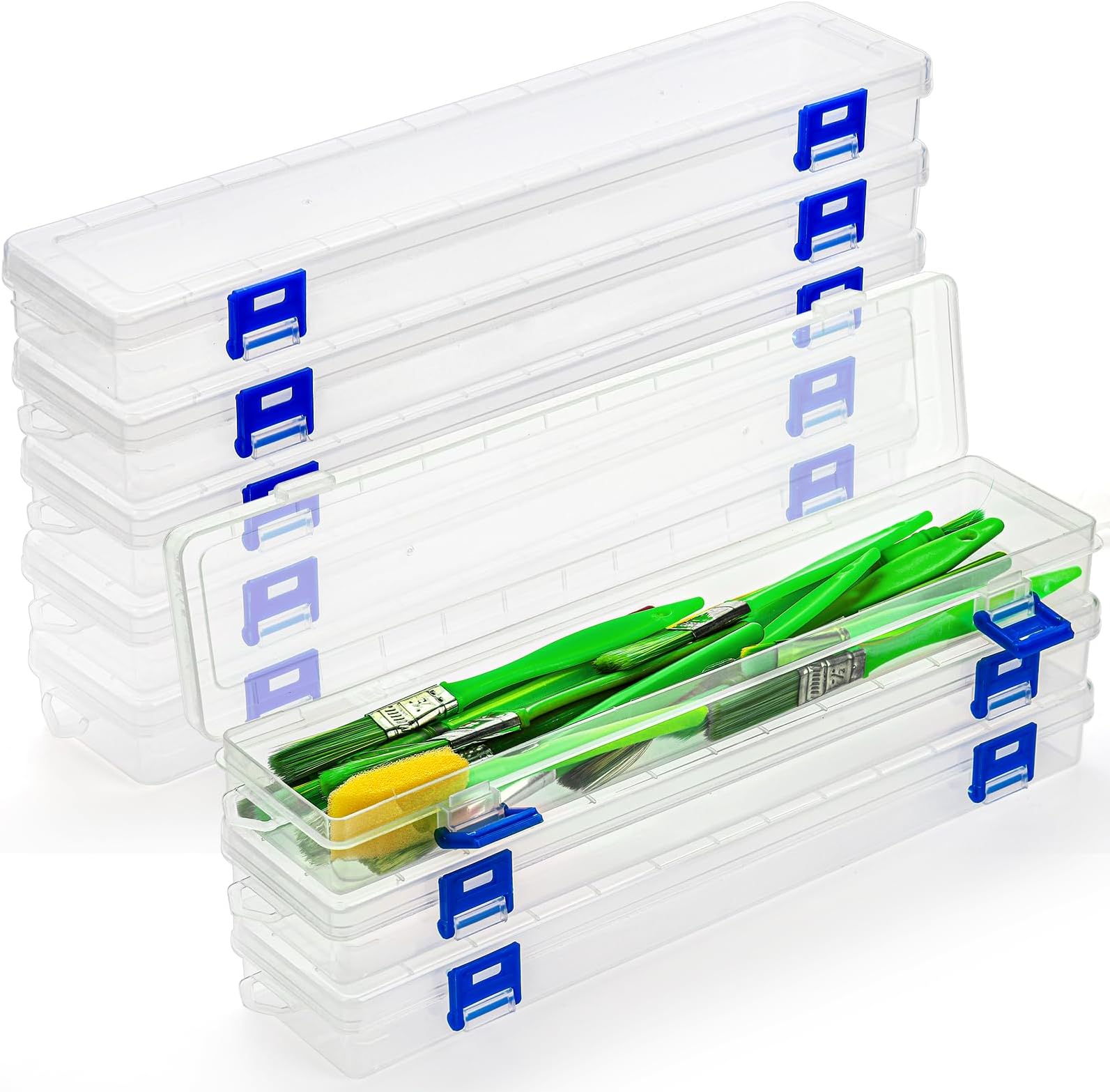 Amazon.com: 3PCS Brushes Storage Box Paint Brush Drawing Pen Container ...