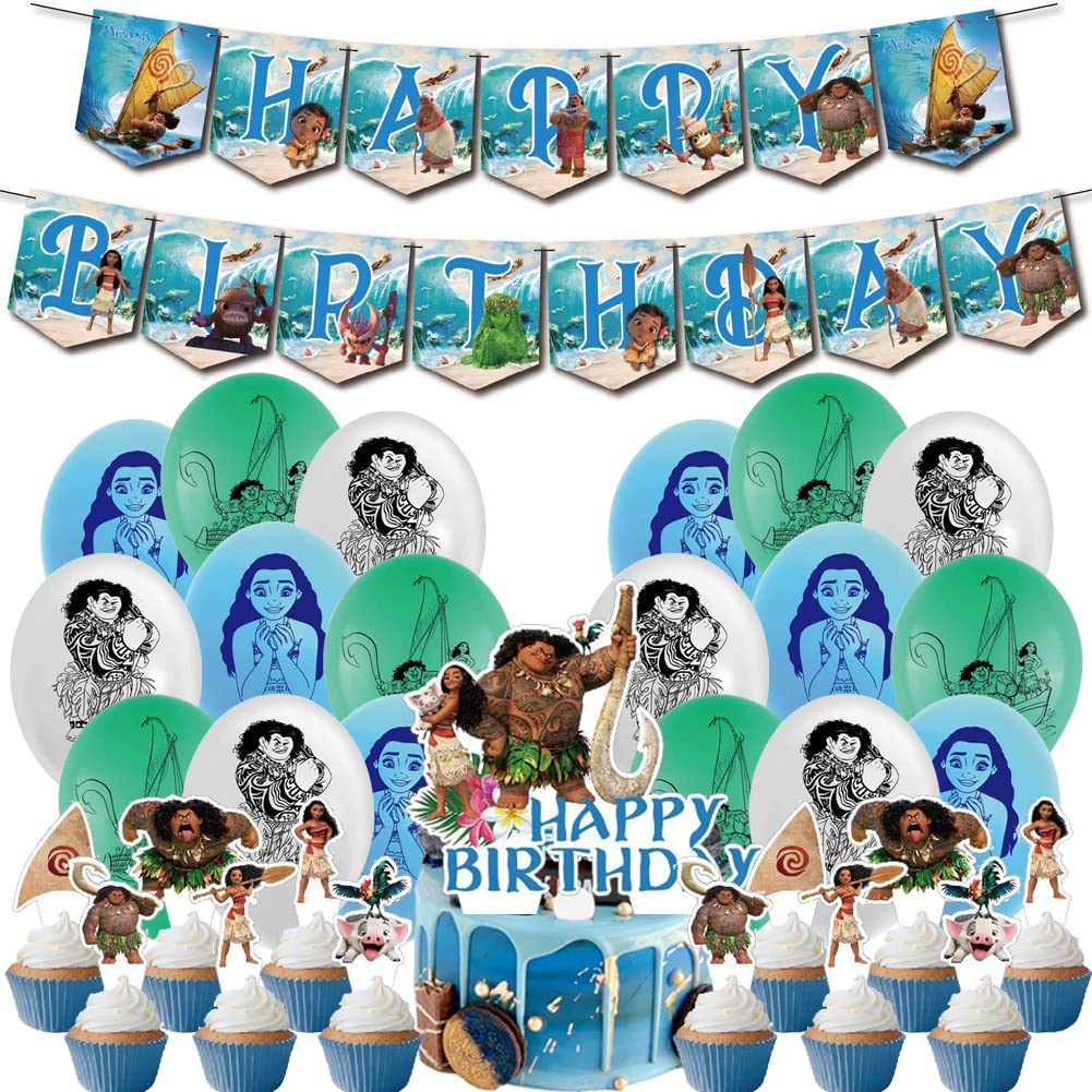 Buy BESTZY Moana Birthday Decorations 32 Pieces Moana Birthday Party ...