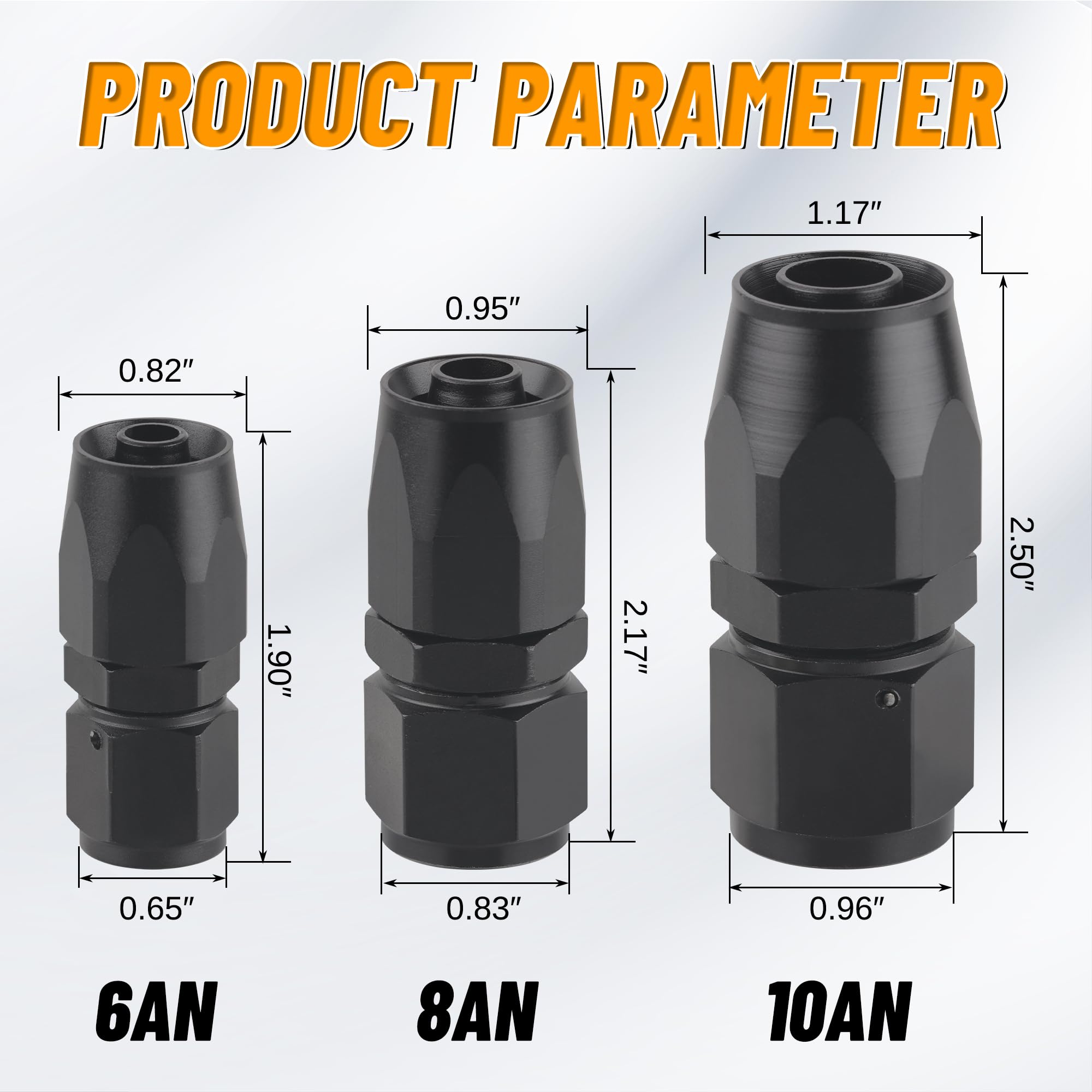 Snapklik.com : 5pcs 8AN Hose End Fitting Straight Swivel Fuel Line ...