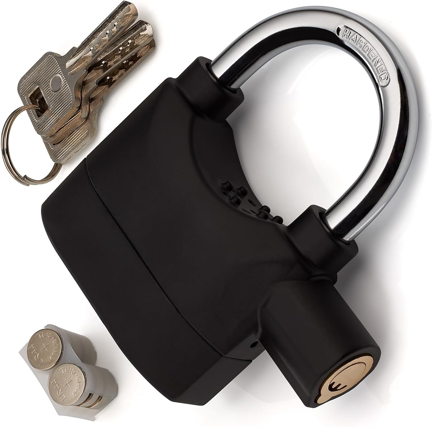 KEYD Padlock Heavy Duty Outdoor Stainless Steel Gate Alarm Lock with 3 ...