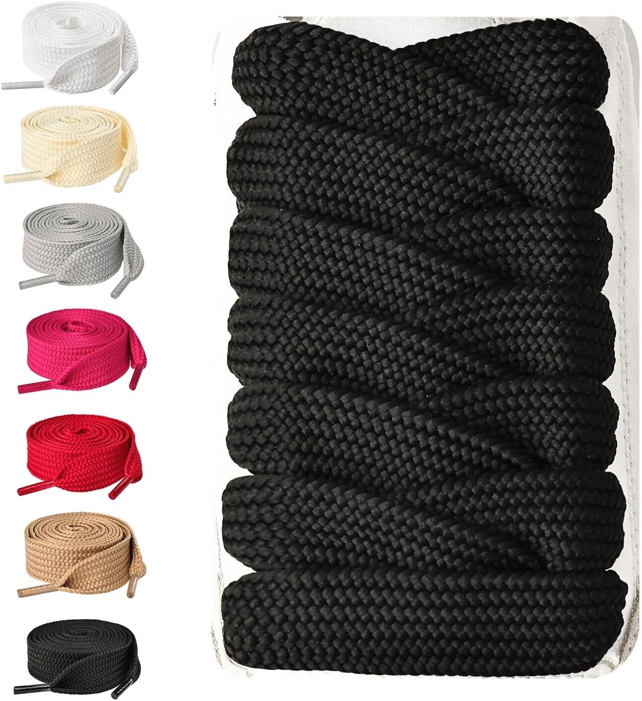 Amazon.com: Booyckiy 2 Pairs 3/4'' Fat Laces for Sneakers, 36''-63 ...