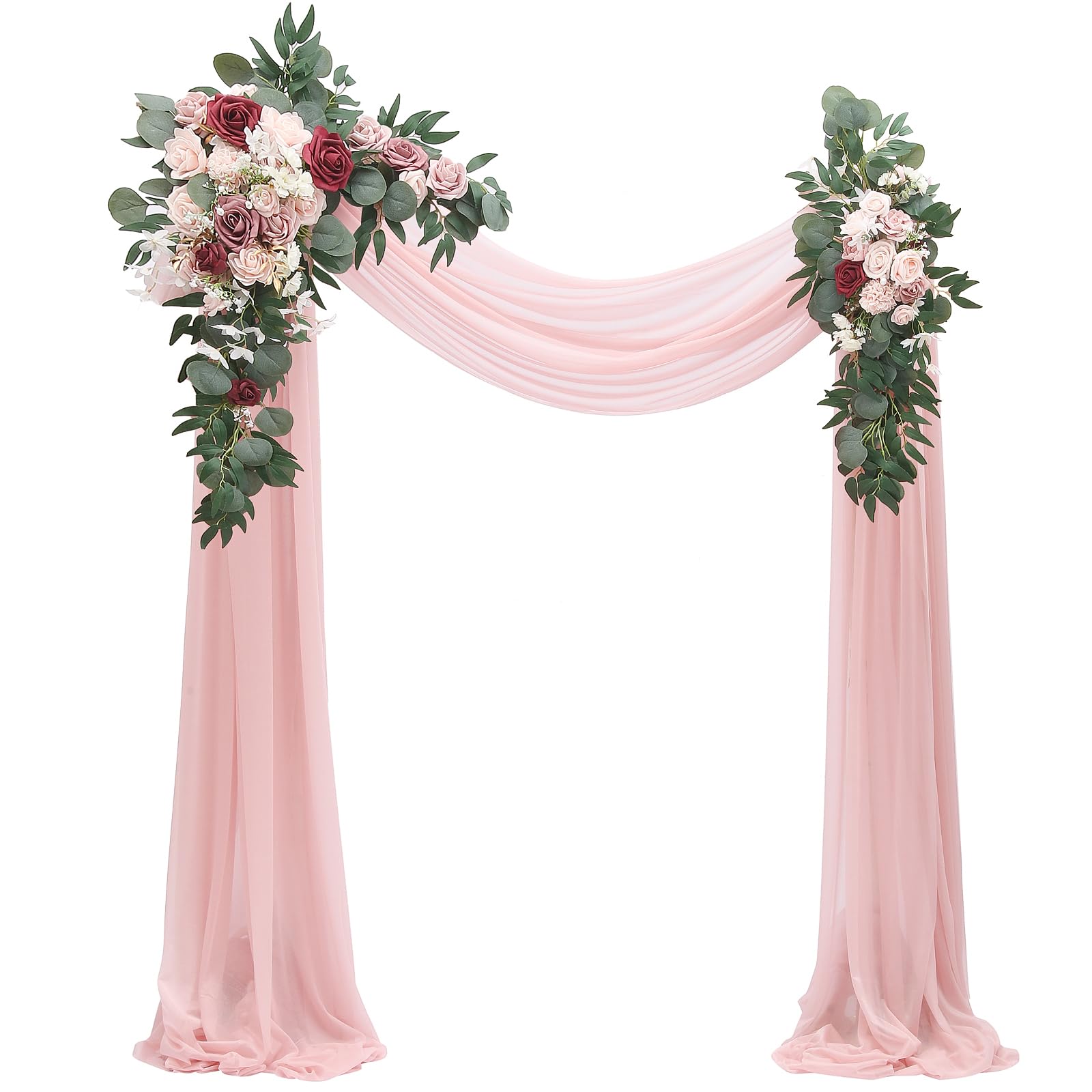 Amazon.com: Floroom Arch Flowers with Drapes Kit (Pack of 4) - 2pcs ...