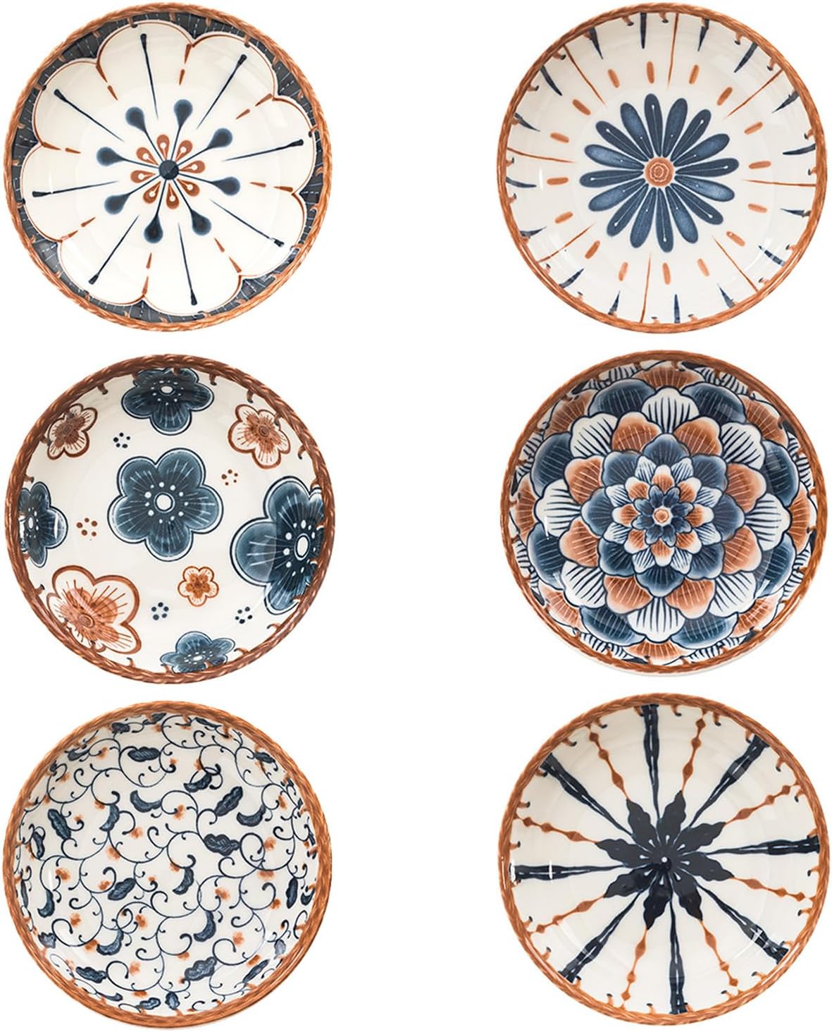 XWFEU Porcelain Tapas Dishes Bowls, Tapas Bowls Japanese Soy Sauce ...