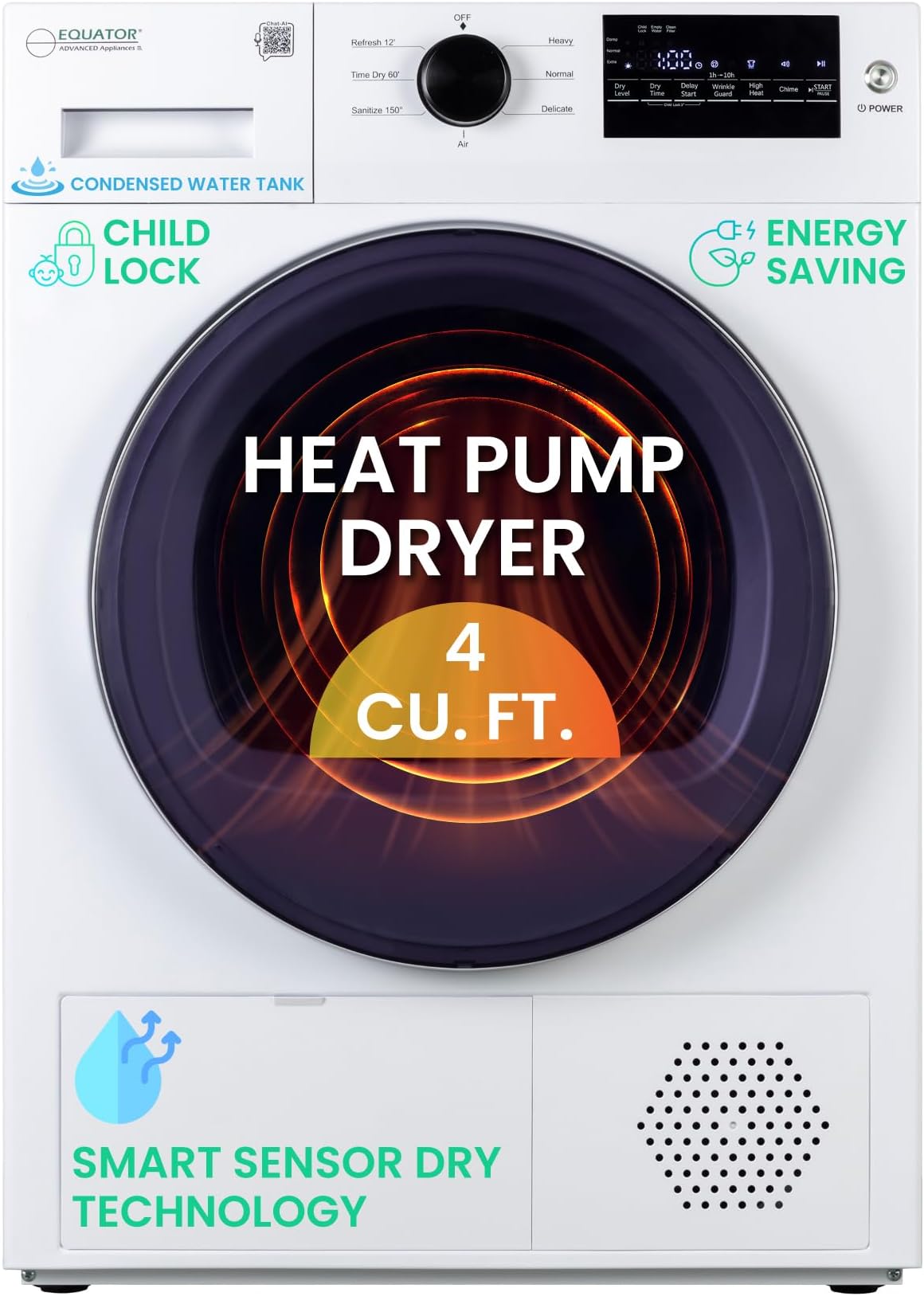 Amazon.com: Equator 24 in HEAT PUMP DRYER 3.7 cf/20 lbs, Eco Sensor ...