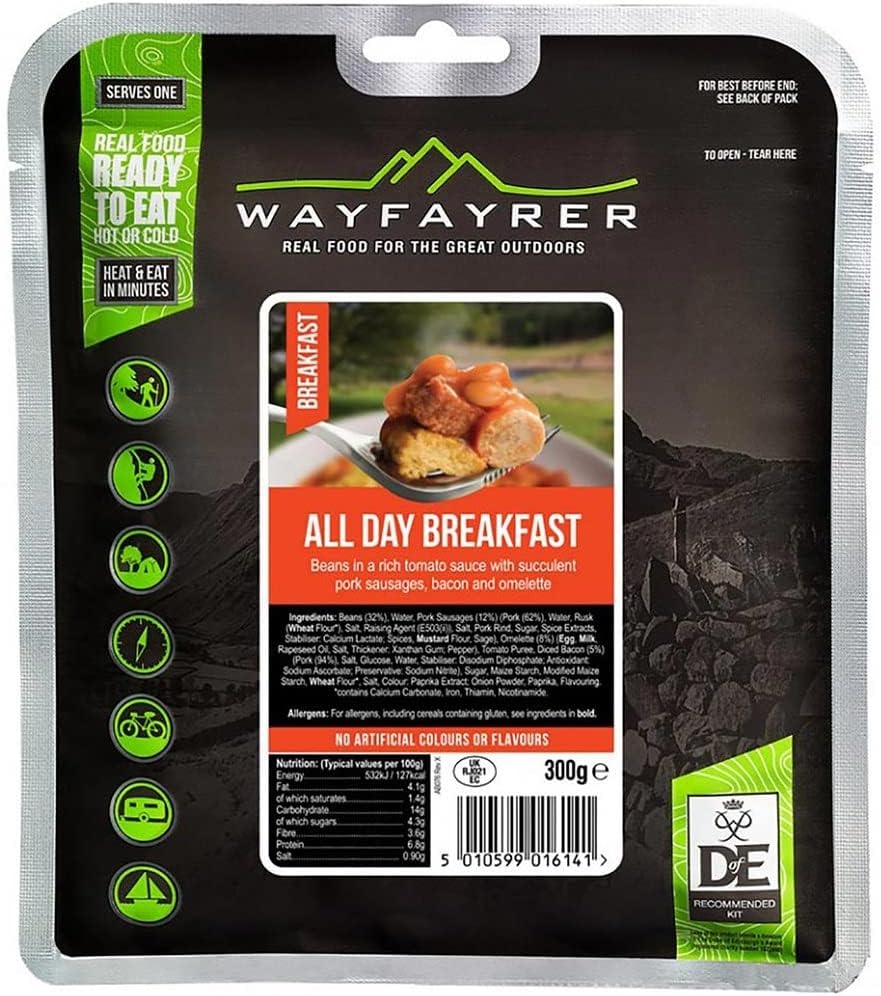 Wayfayrer All Day Breakfast 300g Ready to Eat, Hot or Cold, Meal Pouch ...