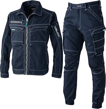 Amazon.co.jp: 寅壱 9540-124/235 ワークジャケット/カーゴジョガーパンツ 上下セット TORAICHI 上着 作業ズボン ストレッチ 制電 ワークユニフォーム S ...