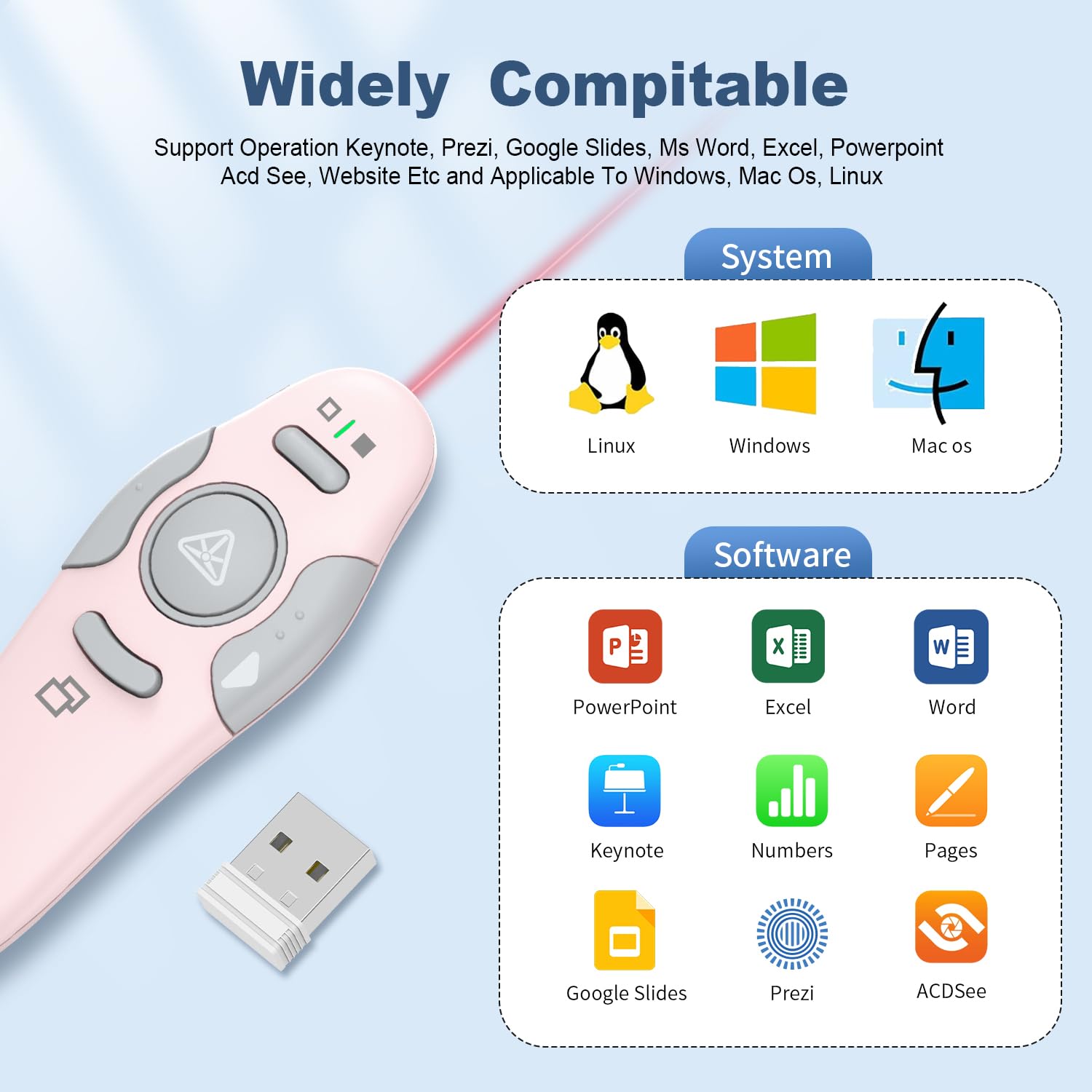 Snapklik.com : QUI Presentation Clicker Wireless Presenter Remote ...