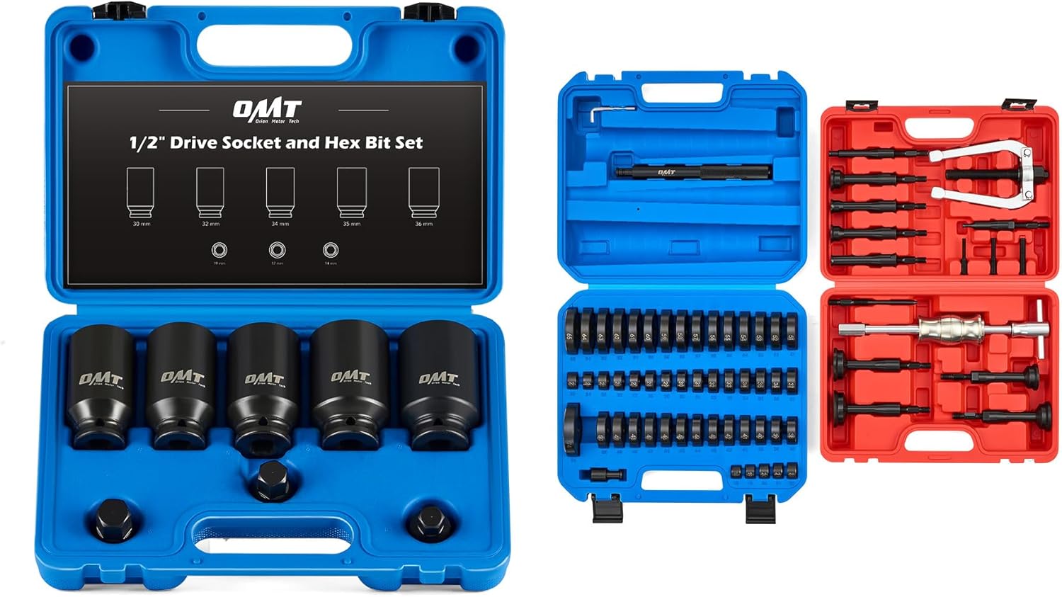 Orion Motor Tech 8pc 1/2" Drive Axle Nut Socket Set & 2 in 1 Blind Hole ...