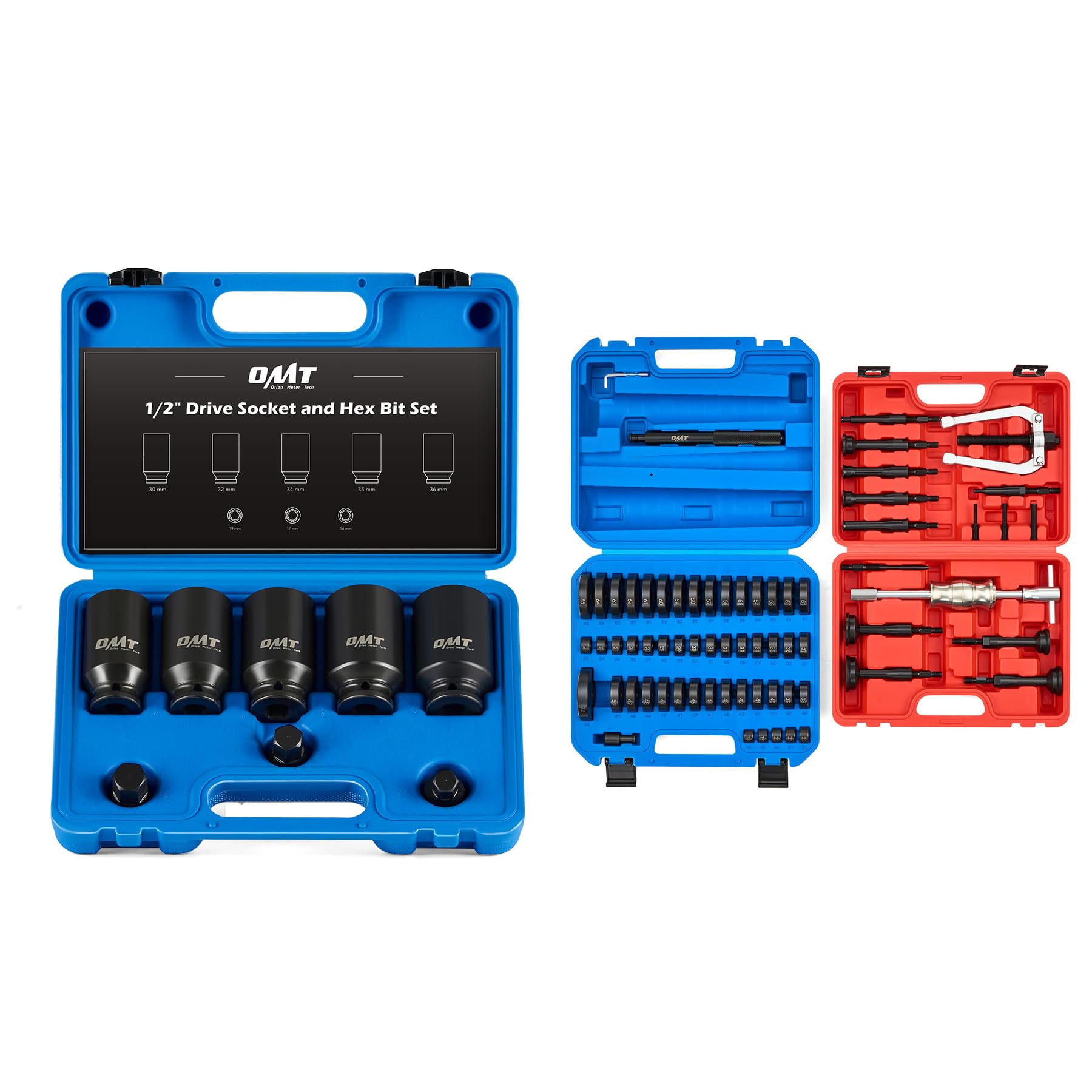 Orion Motor Tech 8pc 1/2" Drive Axle Nut Socket Set & 2 in 1 Blind Hole ...