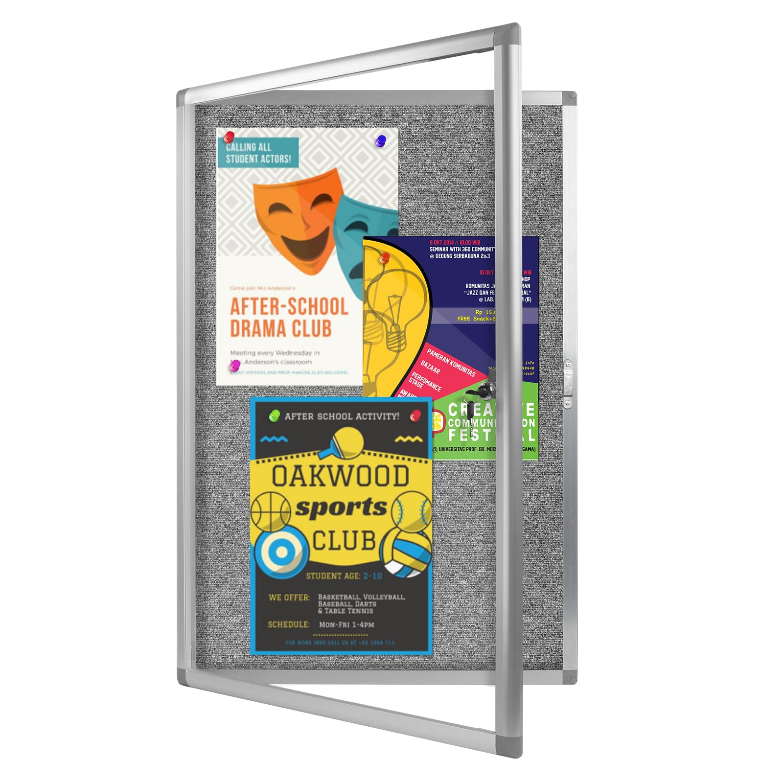 Amazon.com : Enclosed Bulletin Board,Outdoor Weatherproof, Display Case ...