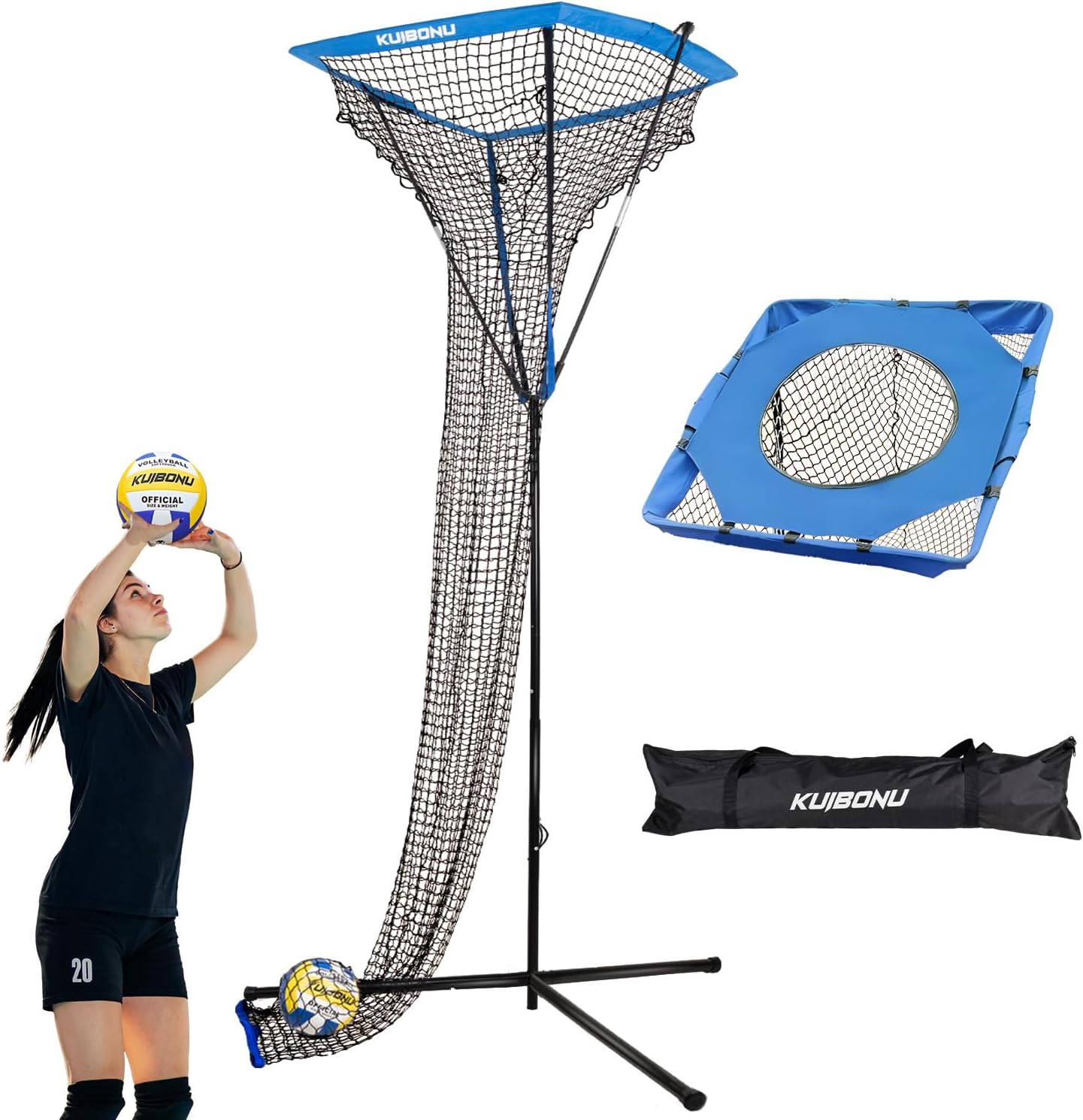 KuiBonu Volleyball Setter Trainer Net - Adjustable Height Target Net ...