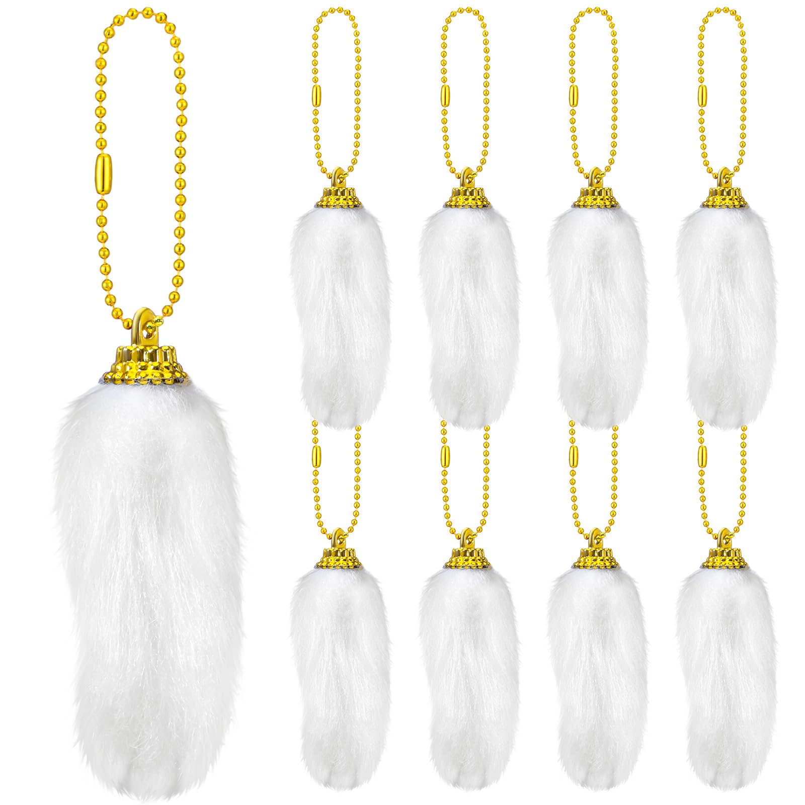 Sureio 8 Pcs Rabbits Foot Keychain Easter Valentines Lucky Rabbit Feet ...