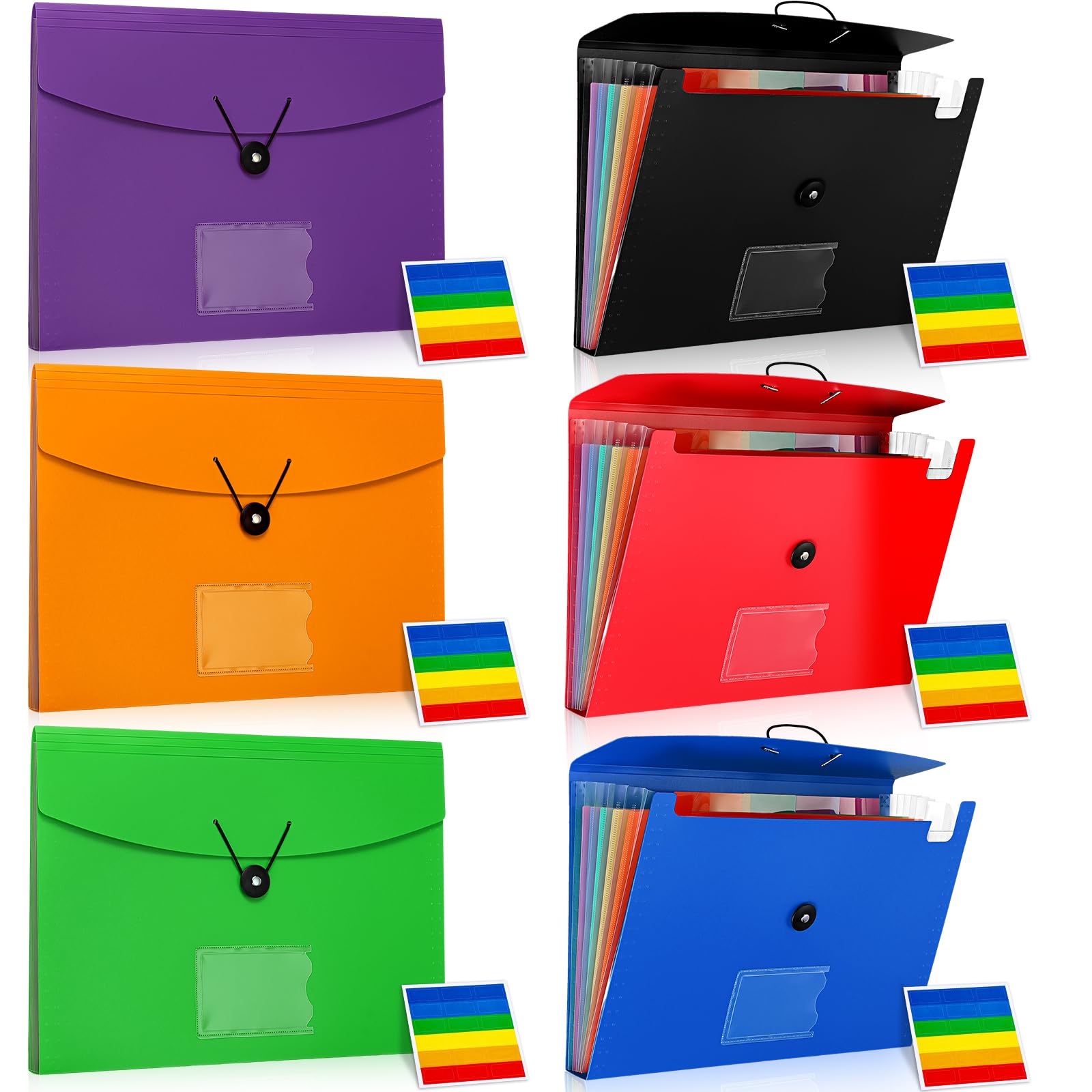 Amazon.com : PerKoop 6 Pack Expanding File Folders 7 Pocket File Holder ...