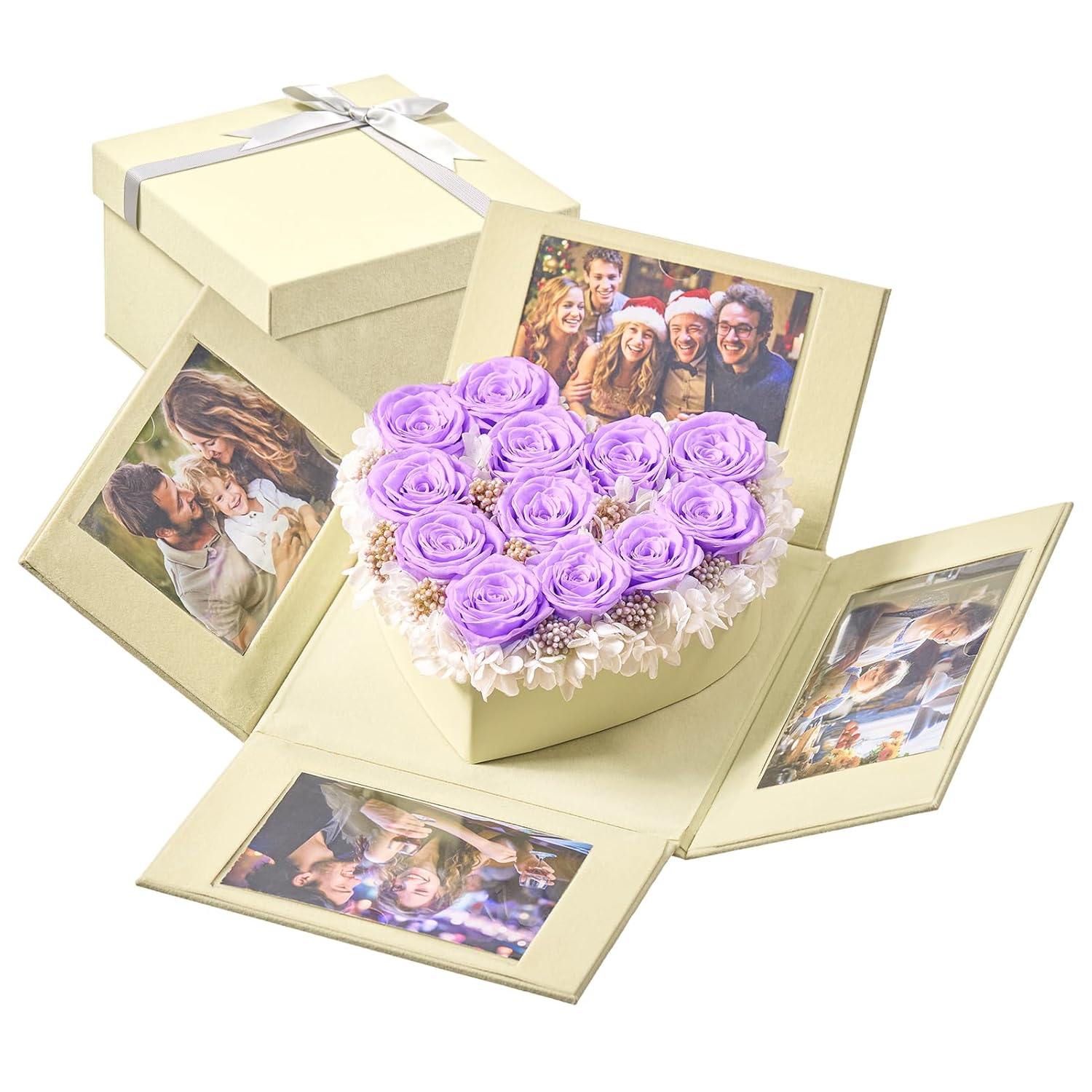 Beaulasting Roses 12-Piece Forever Flowers in Photo Box Handmade ...