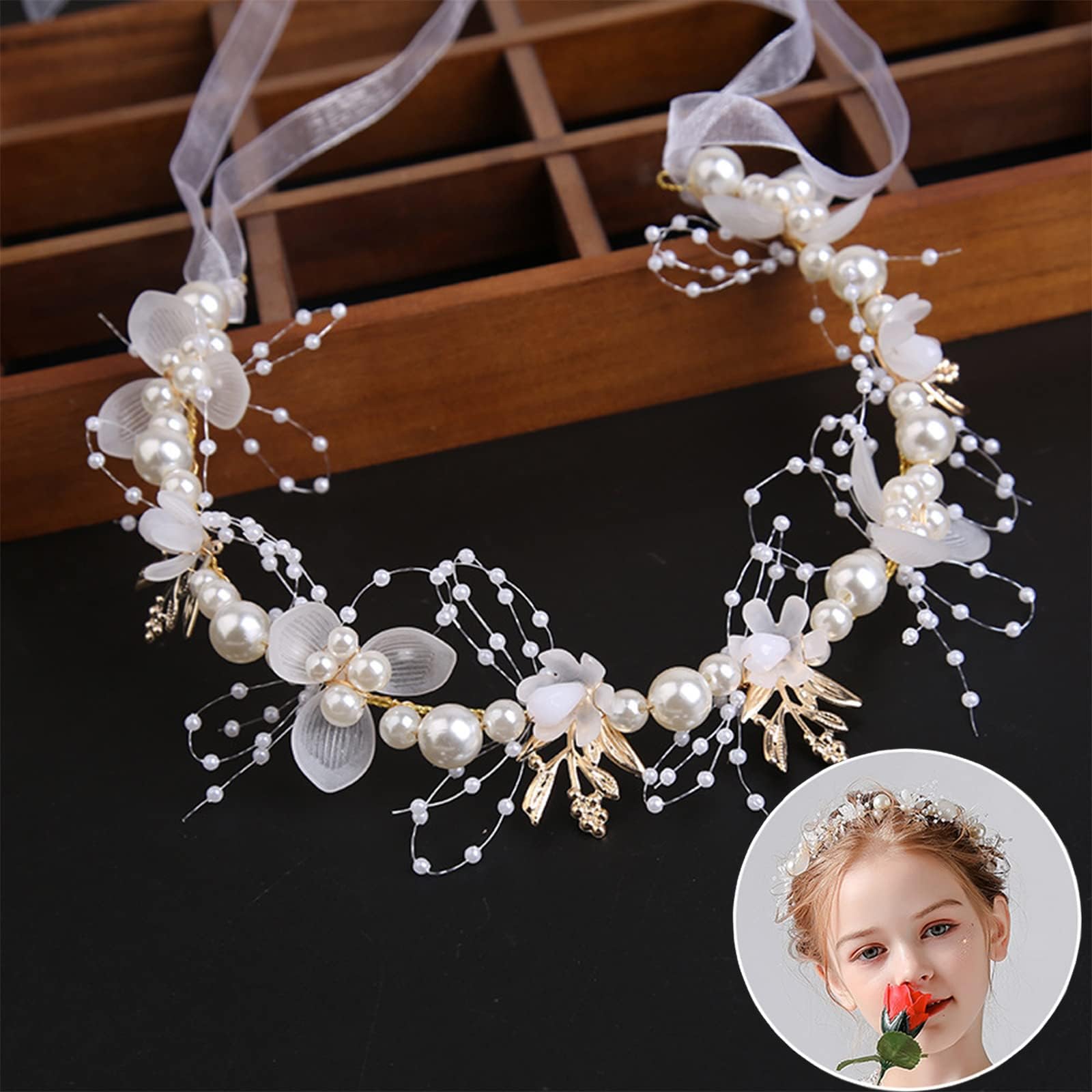 Amazon.com : Sumotia 3 Pcs Flower Girl Headpieces Headband Hair ...