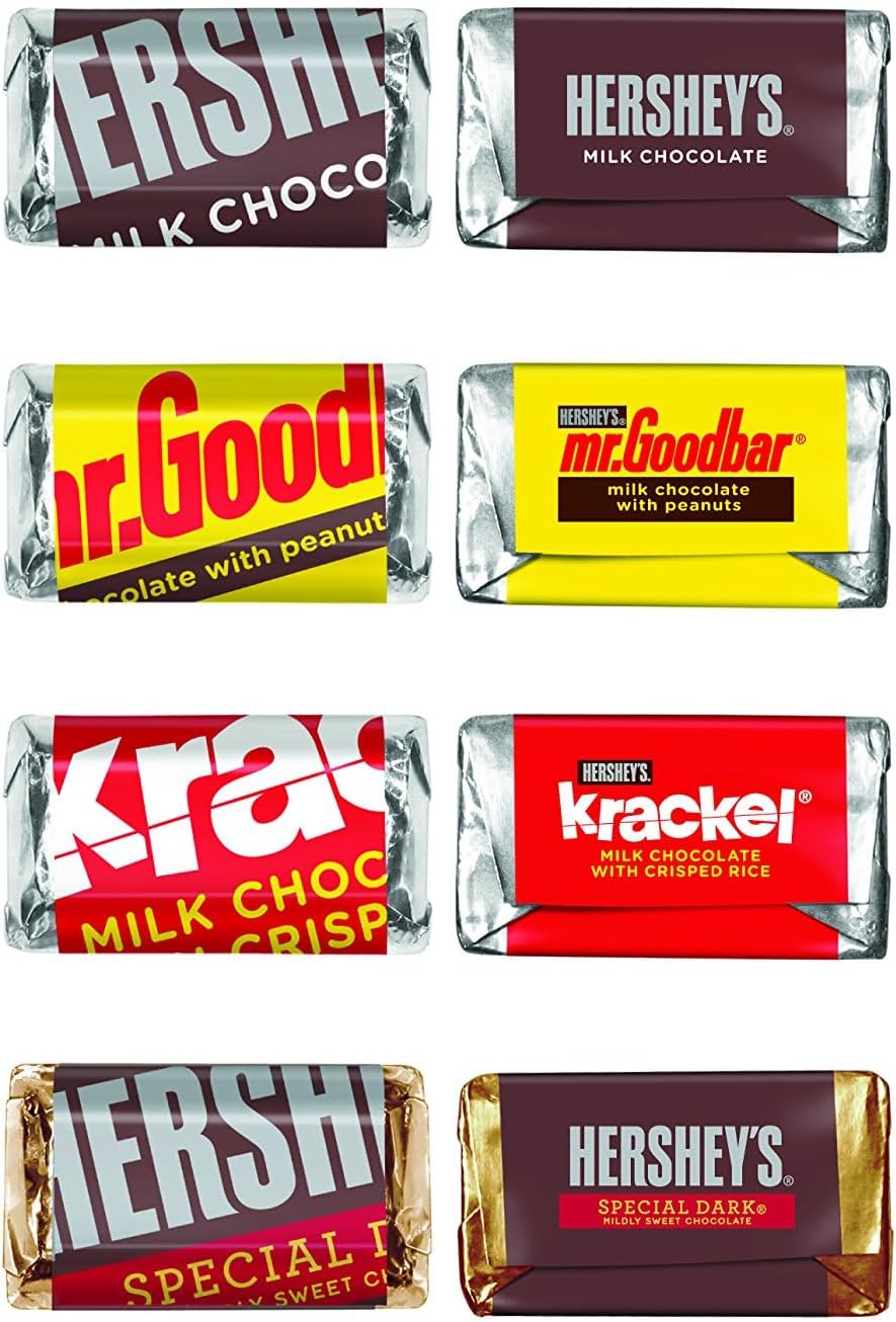 Amazon.com: HERSHEY'S Chocolate Candy Bar Assortment, Miniatures ...