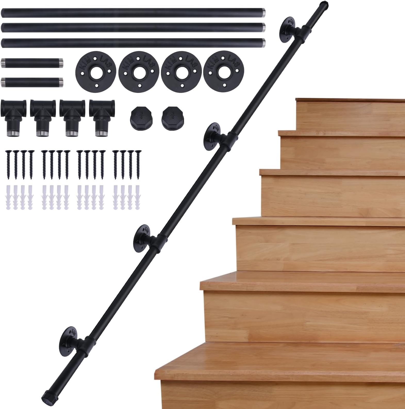 Nisorpa 3.3Ft Handrails for Stairs,Wall Mount Stair Handrail,Stair ...