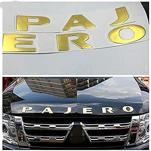 BEIJI Soarhorse Car Front Hood Mitsubishi Pajero Logo Stickers (Golden ...